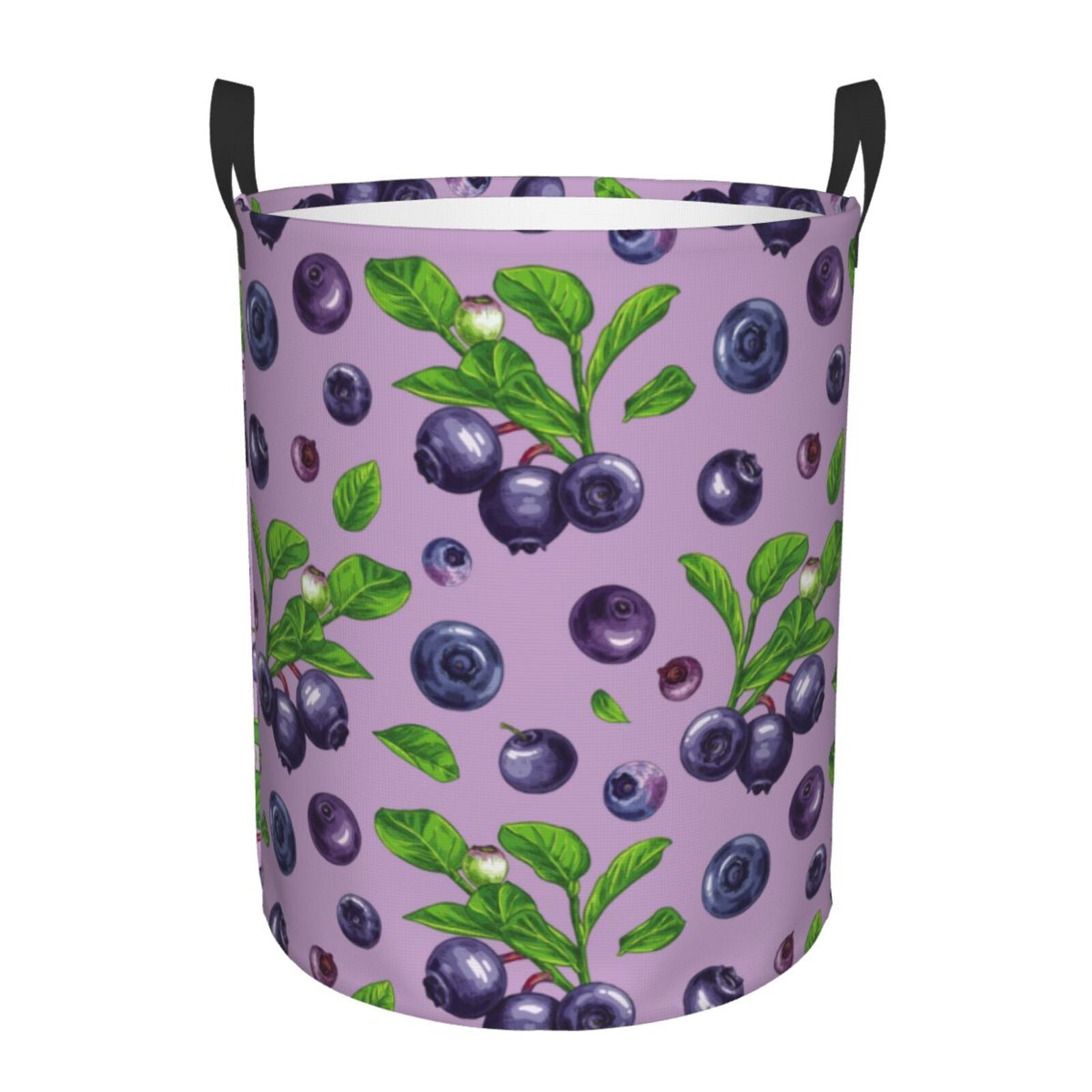 Laundry Basket, Blueberry Print Purple Waterproof Laundry Hamper With ...