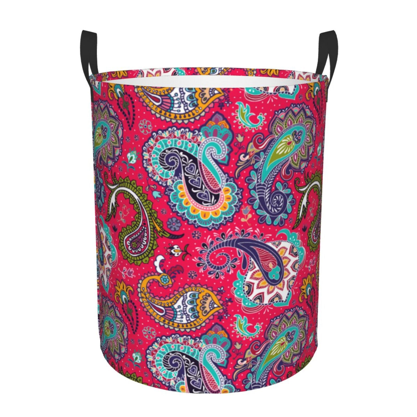 Laundry Basket, Brightly Colored Paisley Waterproof Laundry Hamper With ...