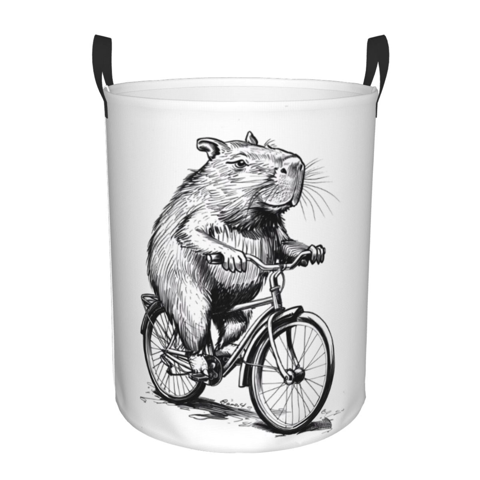 Laundry Basket, Capybara Riding Bicycle Waterproof Laundry Hamper With ...