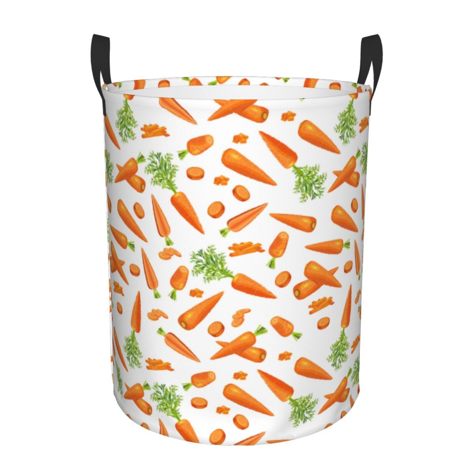 Laundry Basket, Carrot Pattern White Waterproof Laundry Hamper With ...