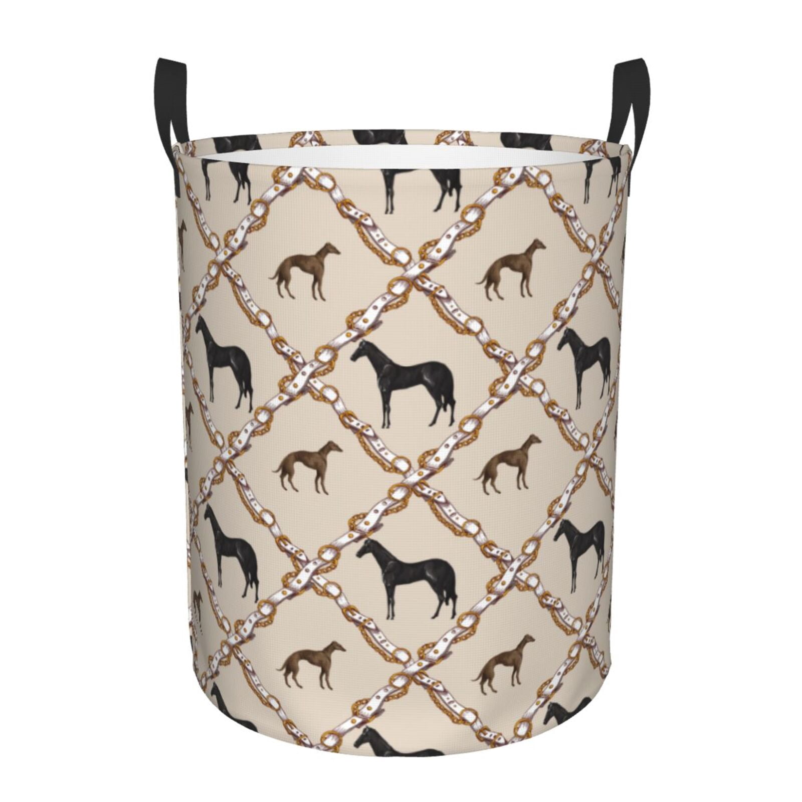Laundry Basket, Cartoon Cool Horse Hunting Dog Waterproof Laundry ...