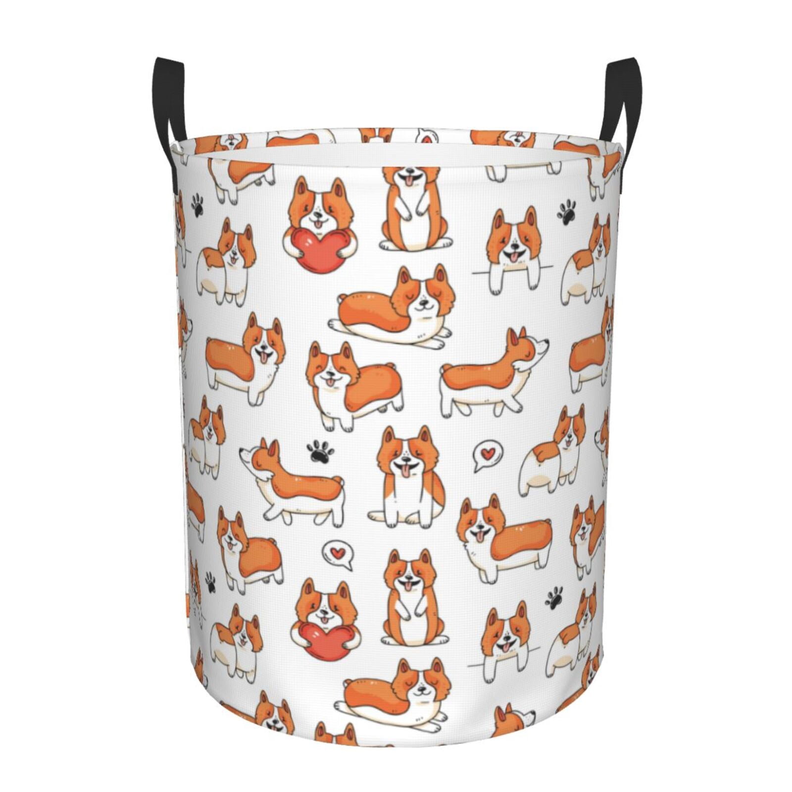 Laundry Basket, Cartoon Cute Corgi Dog Funny Love Waterproof Laundry ...