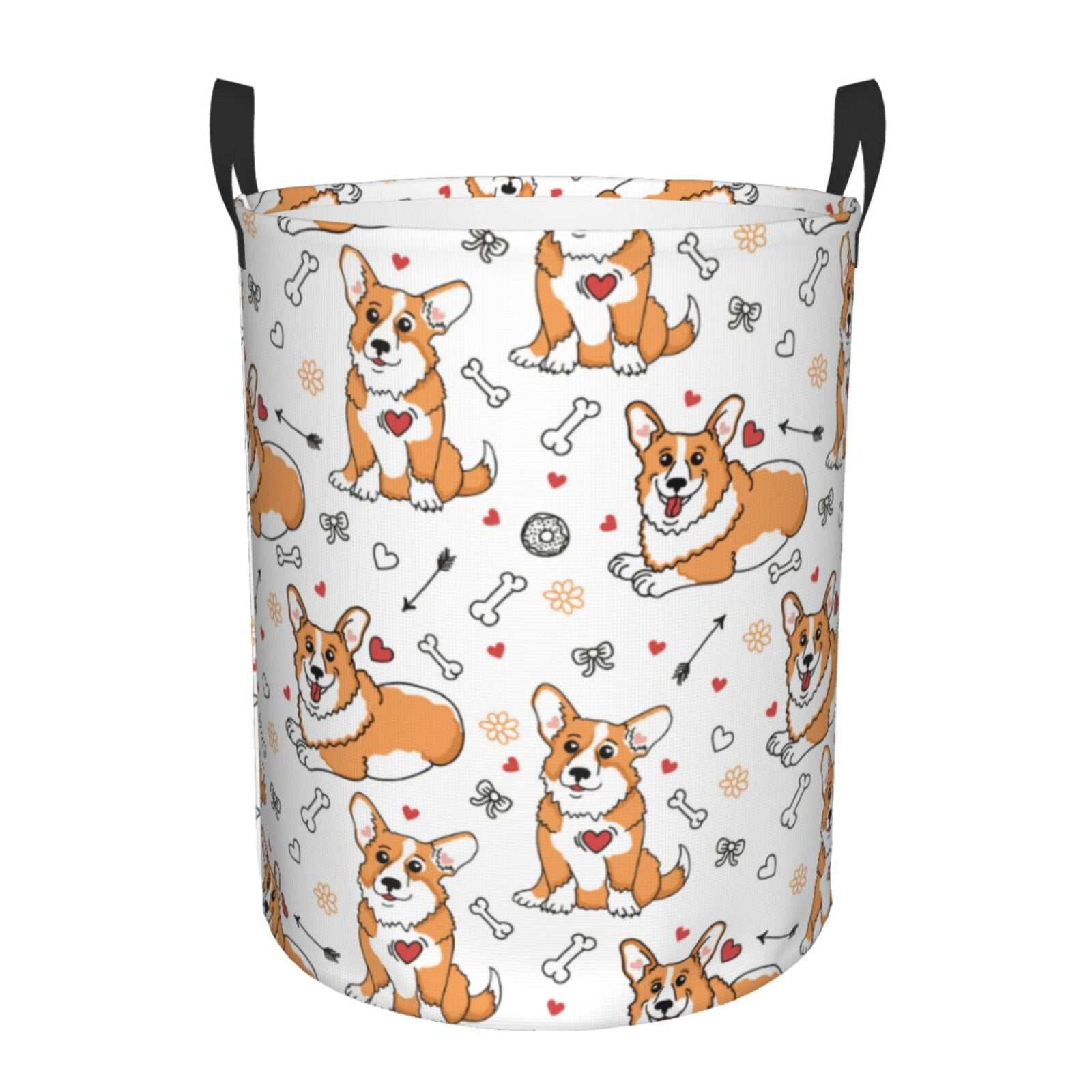 Laundry Basket, Cartoon Cute Corgi Dog Love Waterproof Laundry Hamper ...