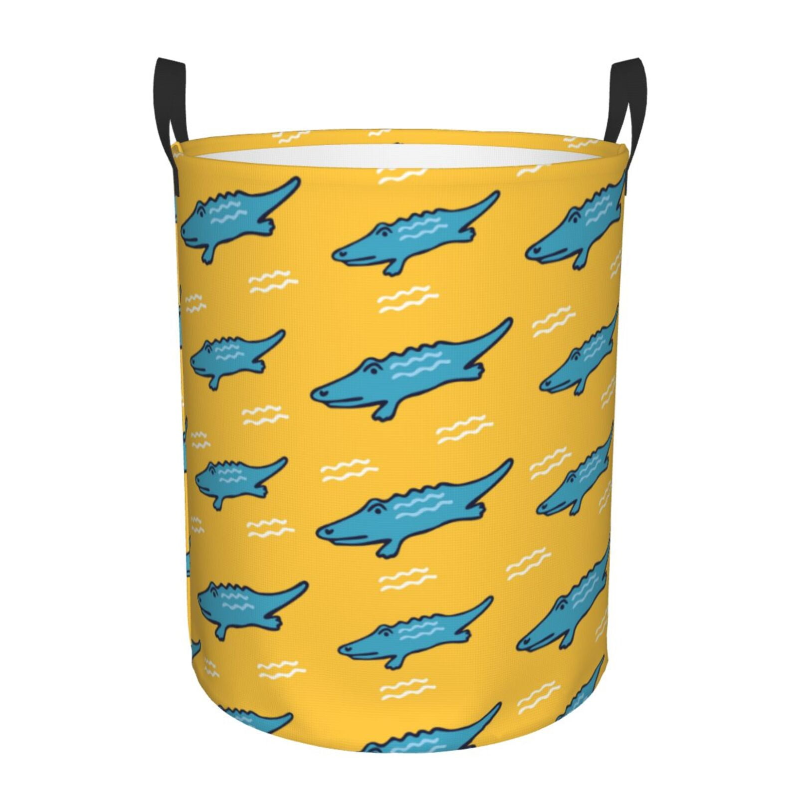 Laundry Basket, Cartoon Cute Crocodile Yellow Waterproof Laundry Hamper ...
