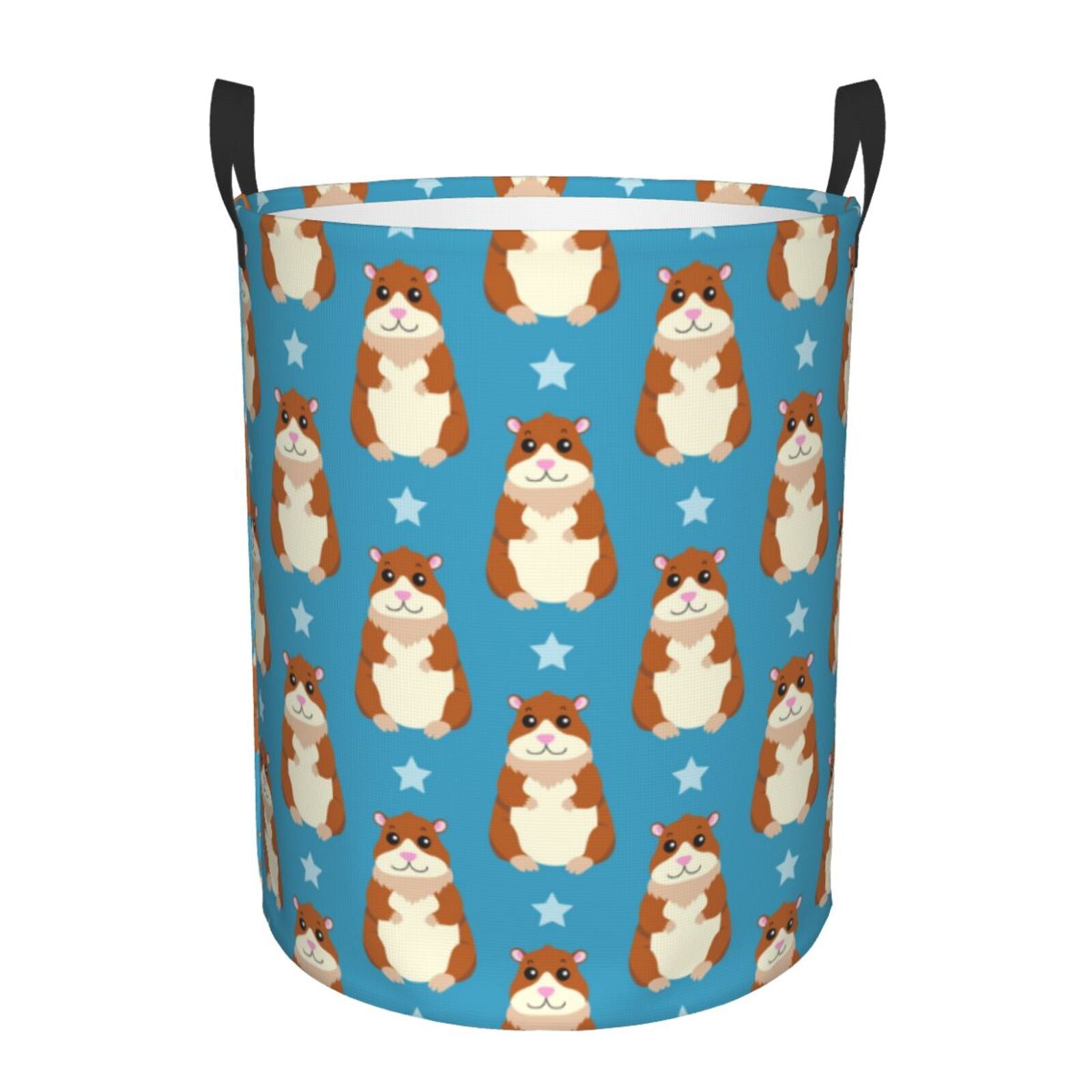 Laundry Basket, Cartoon Cute Hamster Blue Stars Waterproof Laundry ...
