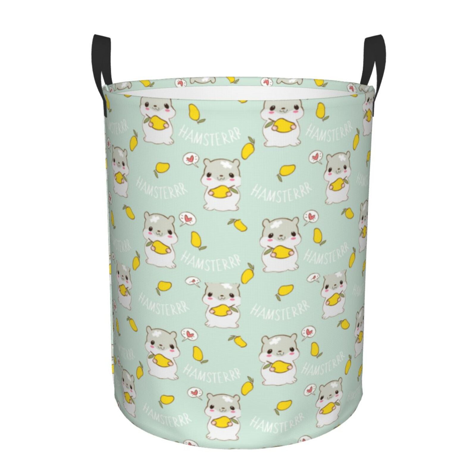 Laundry Basket, Cartoon Cute Hamster Mango Green Waterproof Laundry ...