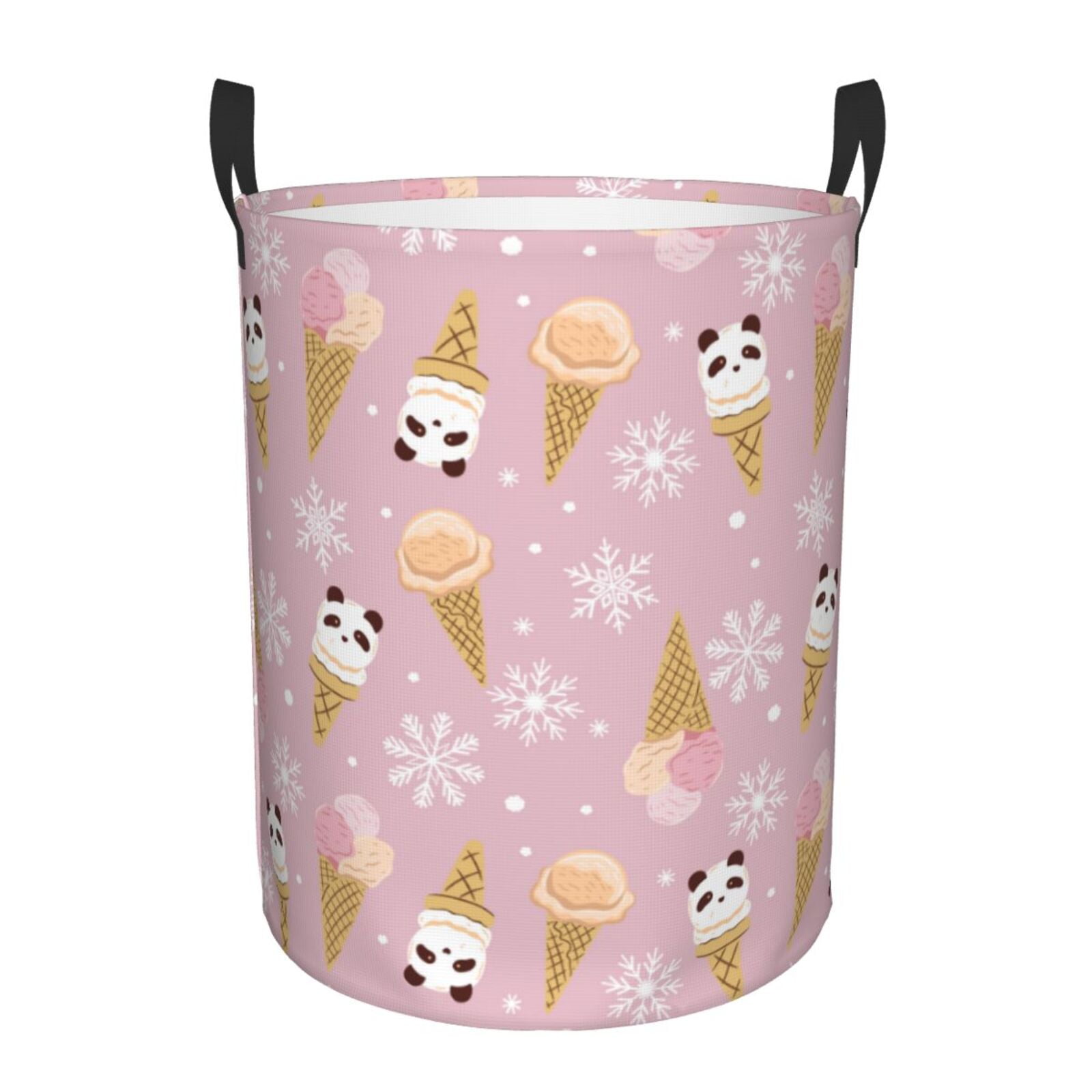 Laundry Basket, Cartoon Cute Panda Cone Pink Waterproof Laundry Hamper ...