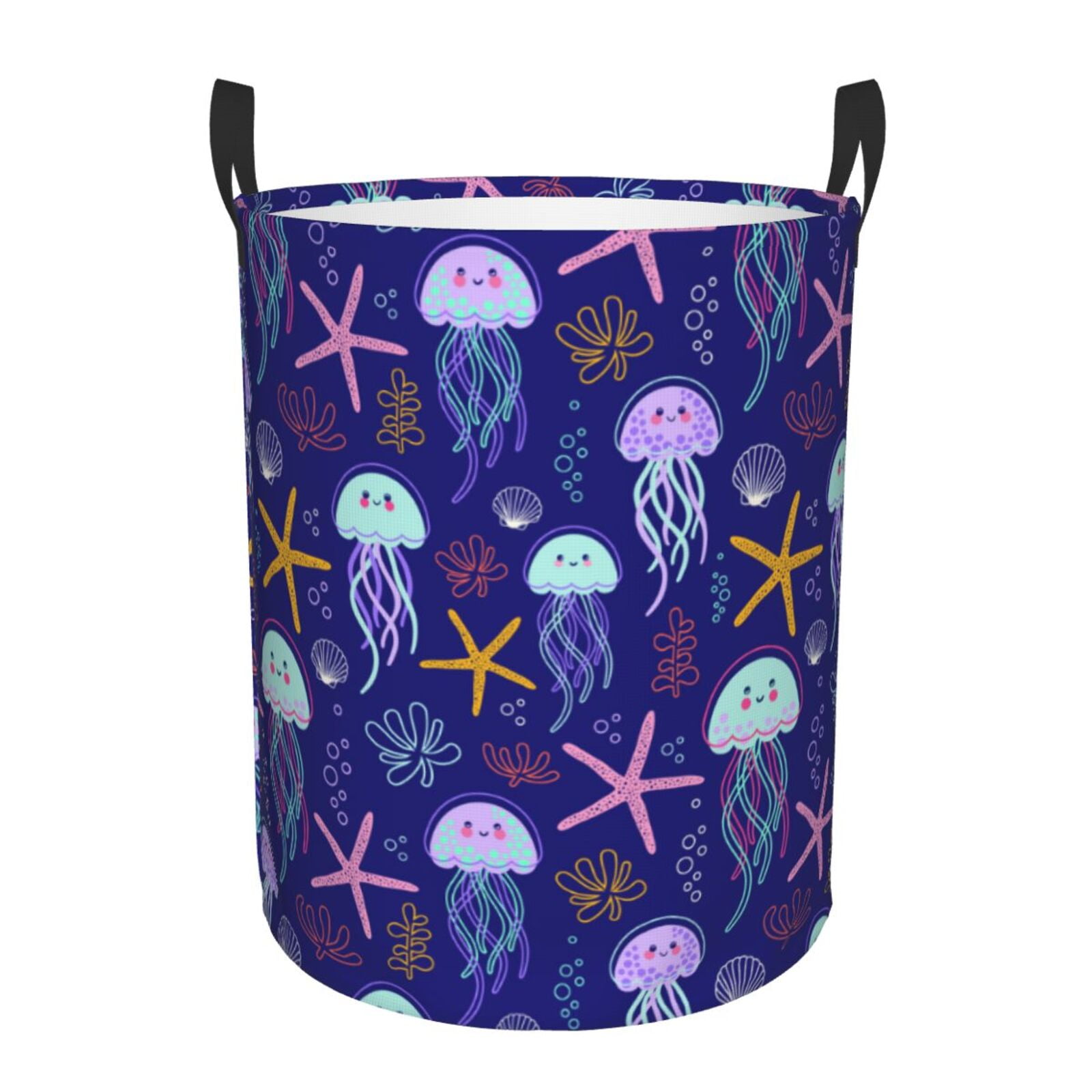 Laundry Basket, Cartoon Jellyfish Scallop Waterproof Laundry Hamper ...