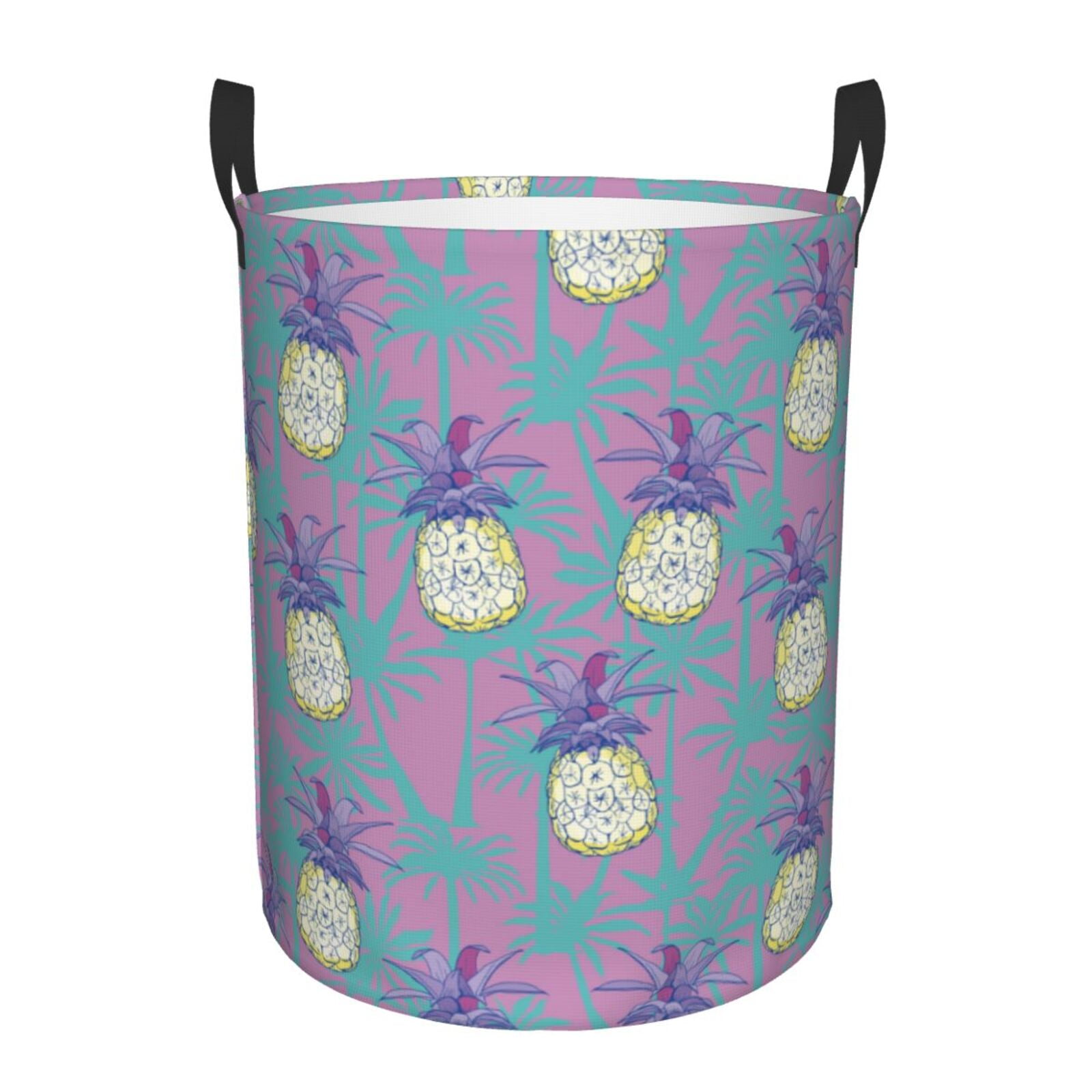 Laundry Basket, Cartoon Pineapple Waterproof Laundry Hamper With Padded ...