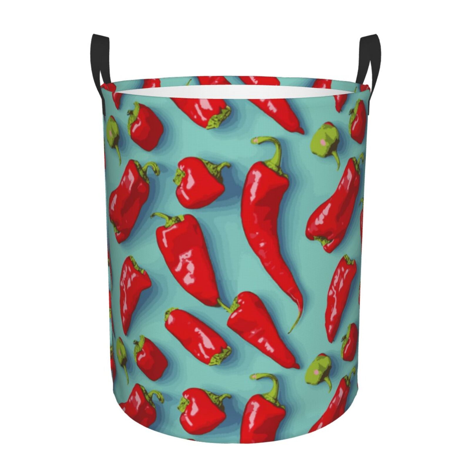 Laundry Basket, Chili Bell Pepper Print Waterproof Laundry Hamper With ...