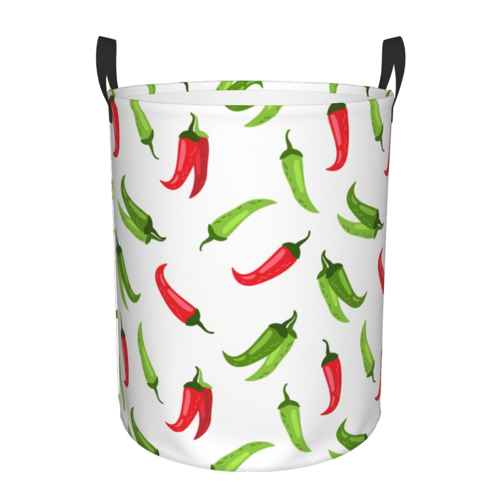 Laundry Basket, Chili Pepper Green Waterproof Laundry Hamper With ...