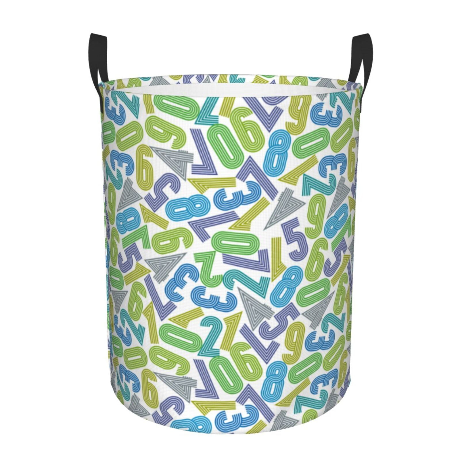 Laundry Basket, Color Numbers Math Waterproof Laundry Hamper With ...