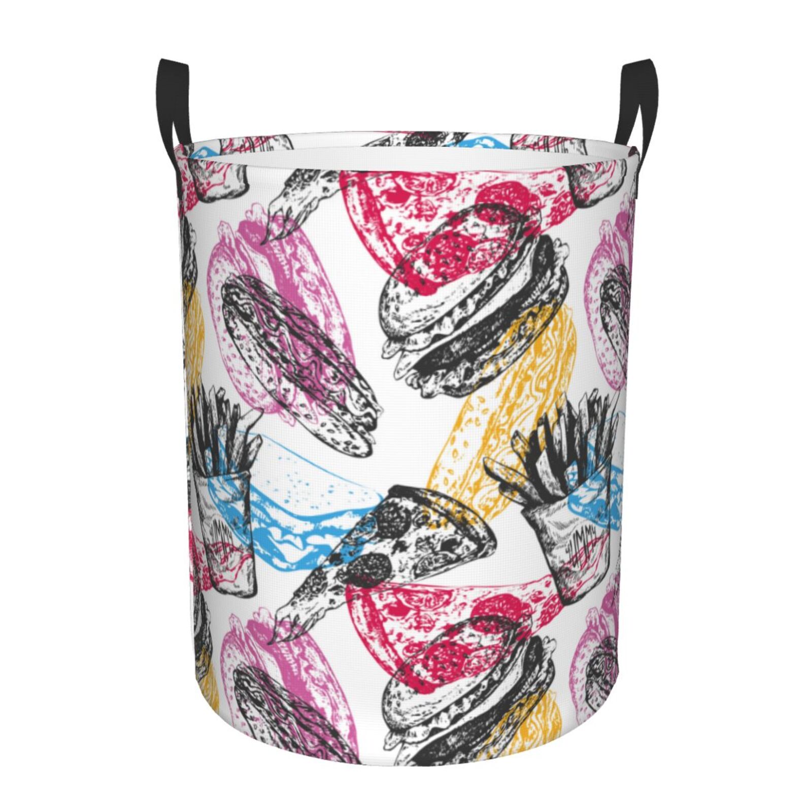 Laundry Basket, Colorful Cute Food Waterproof Laundry Hamper With ...