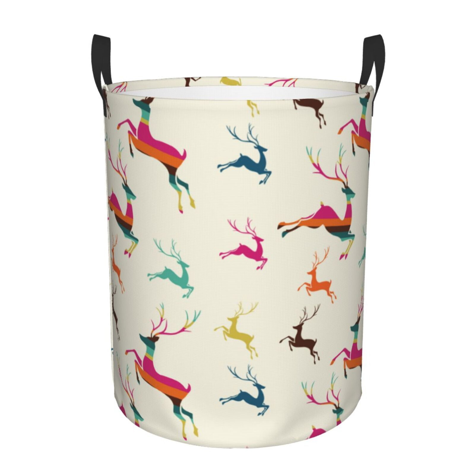 Laundry Basket, Colorful Elk Waterproof Laundry Hamper With Padded Handles, Clothes Hamper For ...