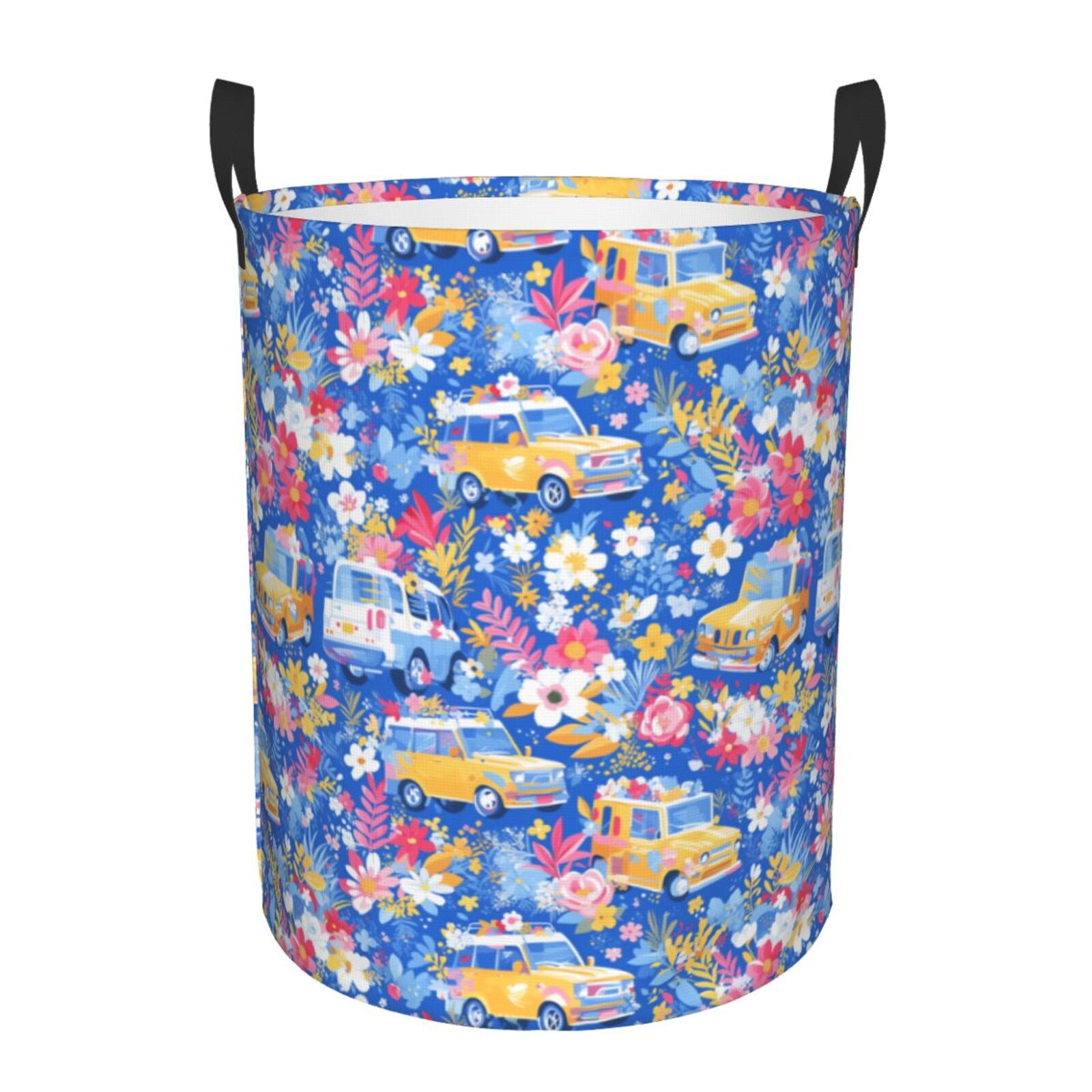 Laundry Basket, Colorful Flower Suv Car Waterproof Laundry Hamper With ...