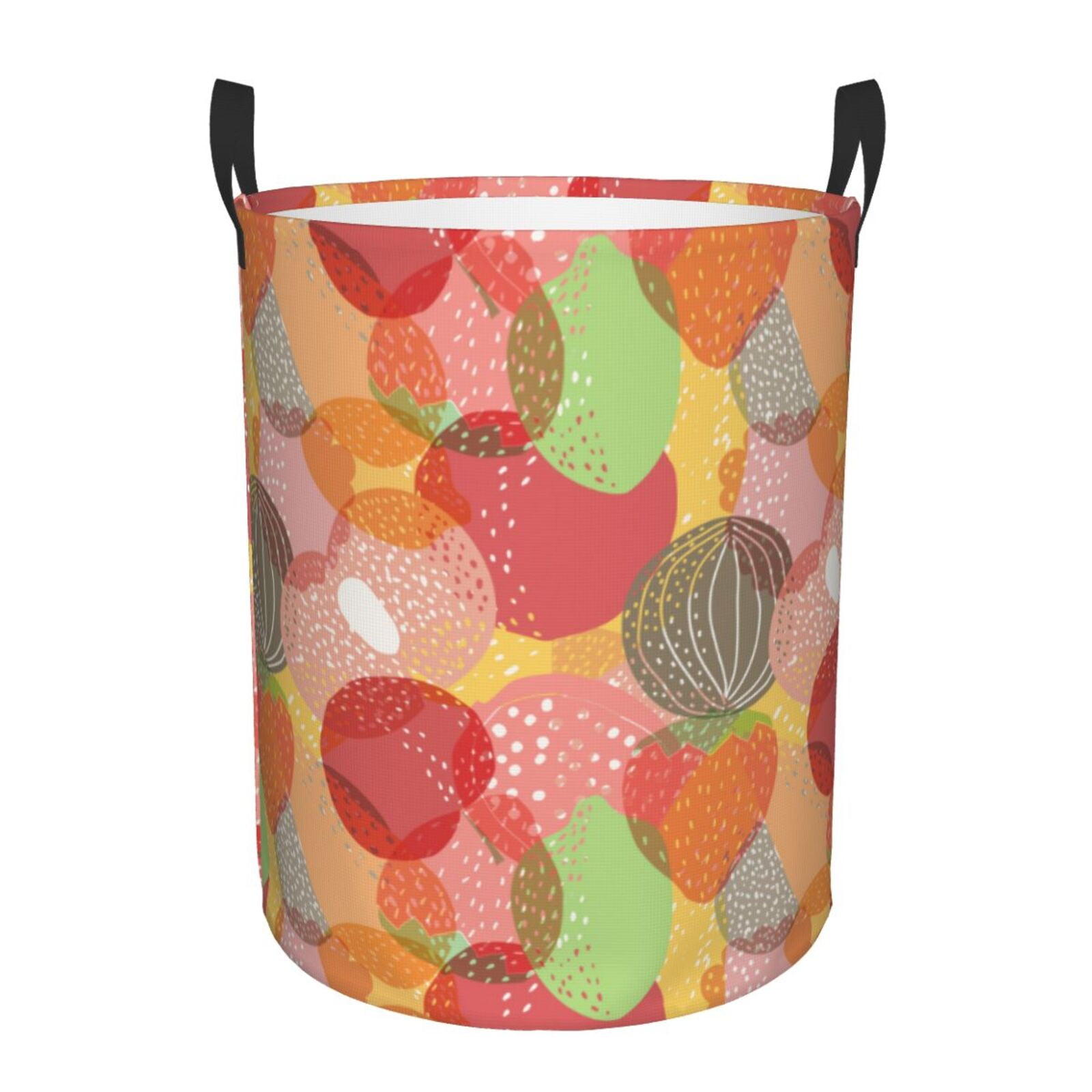 Laundry Basket, Colorful Fruit Waterproof Laundry Hamper With Handles ...