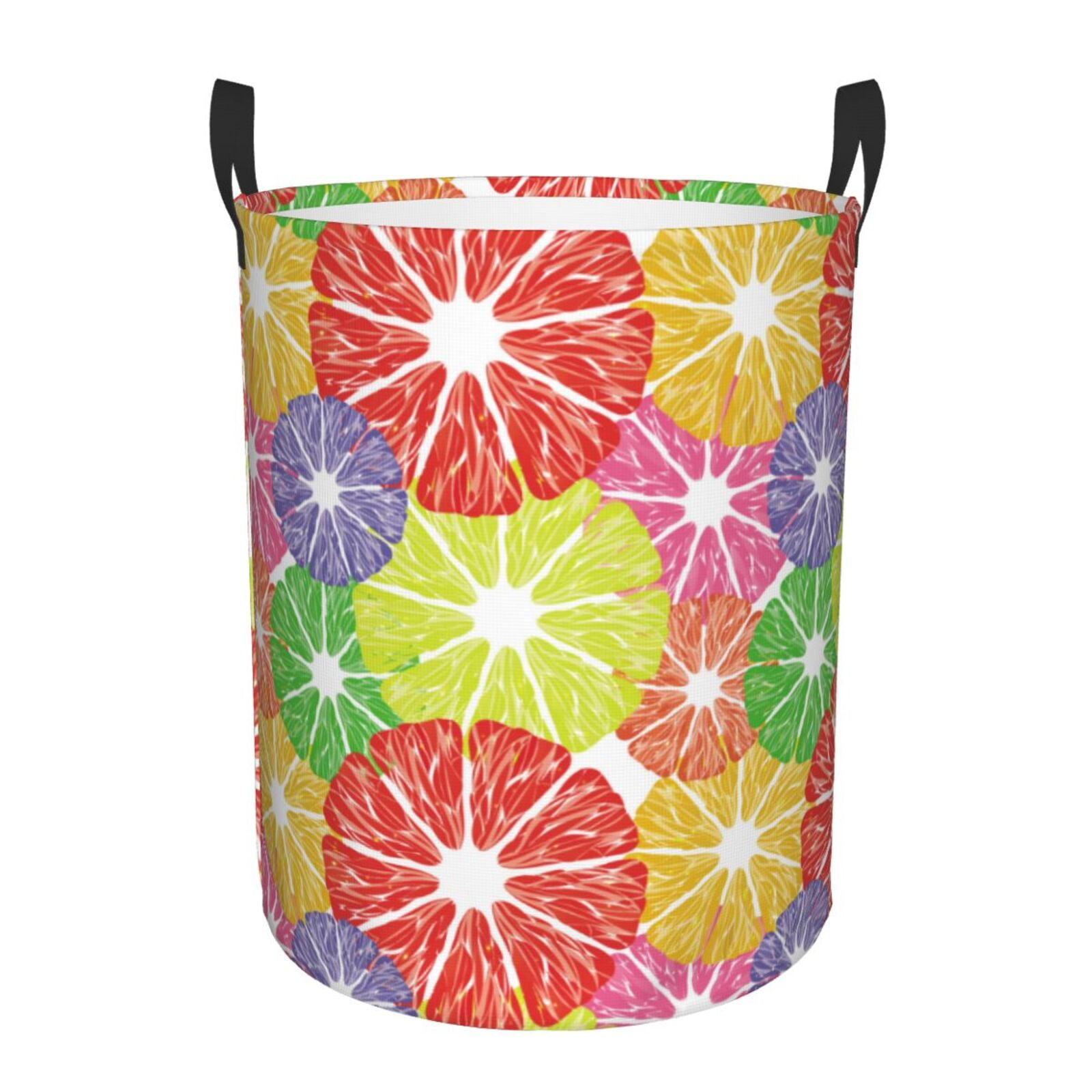 Laundry Basket, Colorful Lemon Waterproof Laundry Hamper With Padded ...