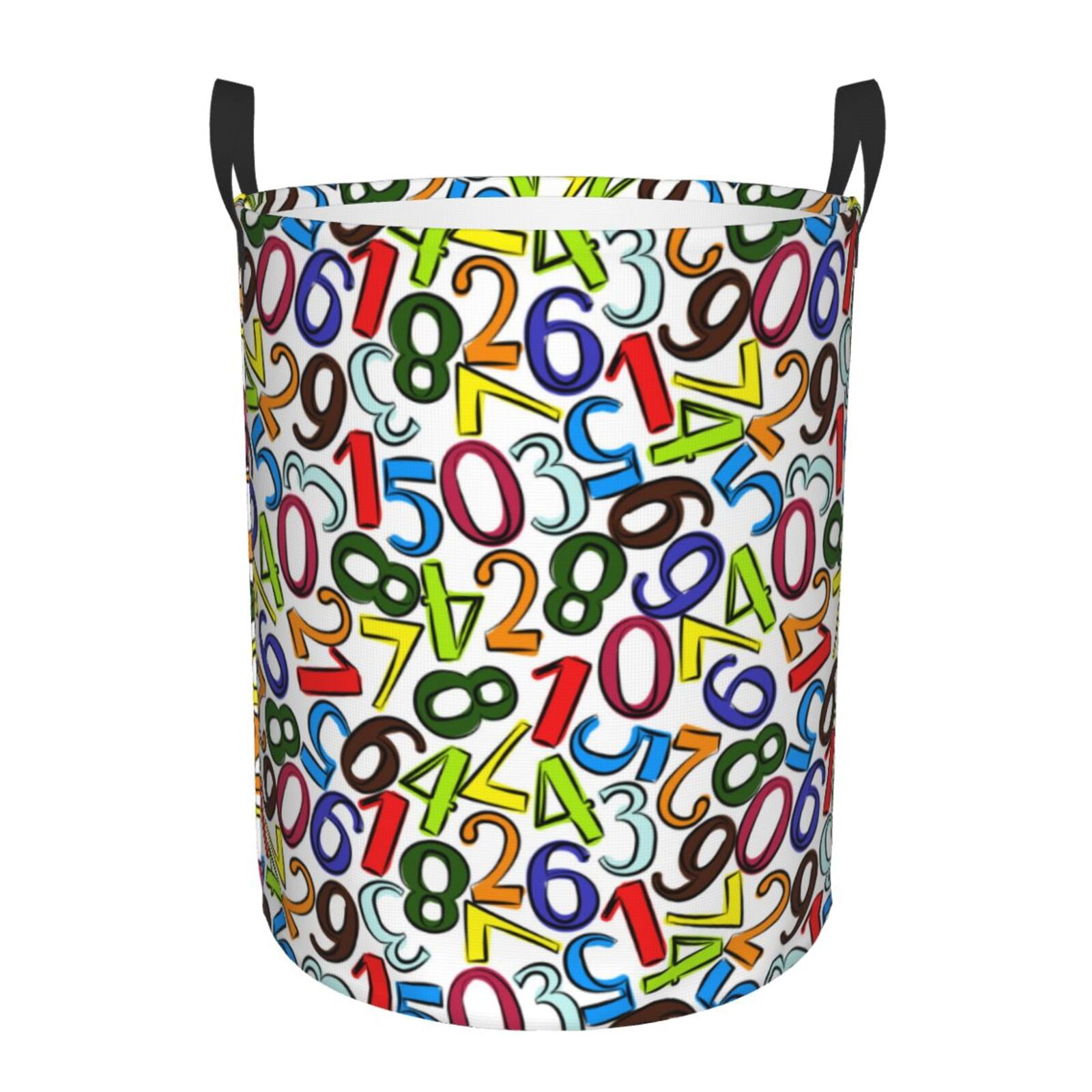 Laundry Basket, Colorful Number Math Waterproof Laundry Hamper With ...