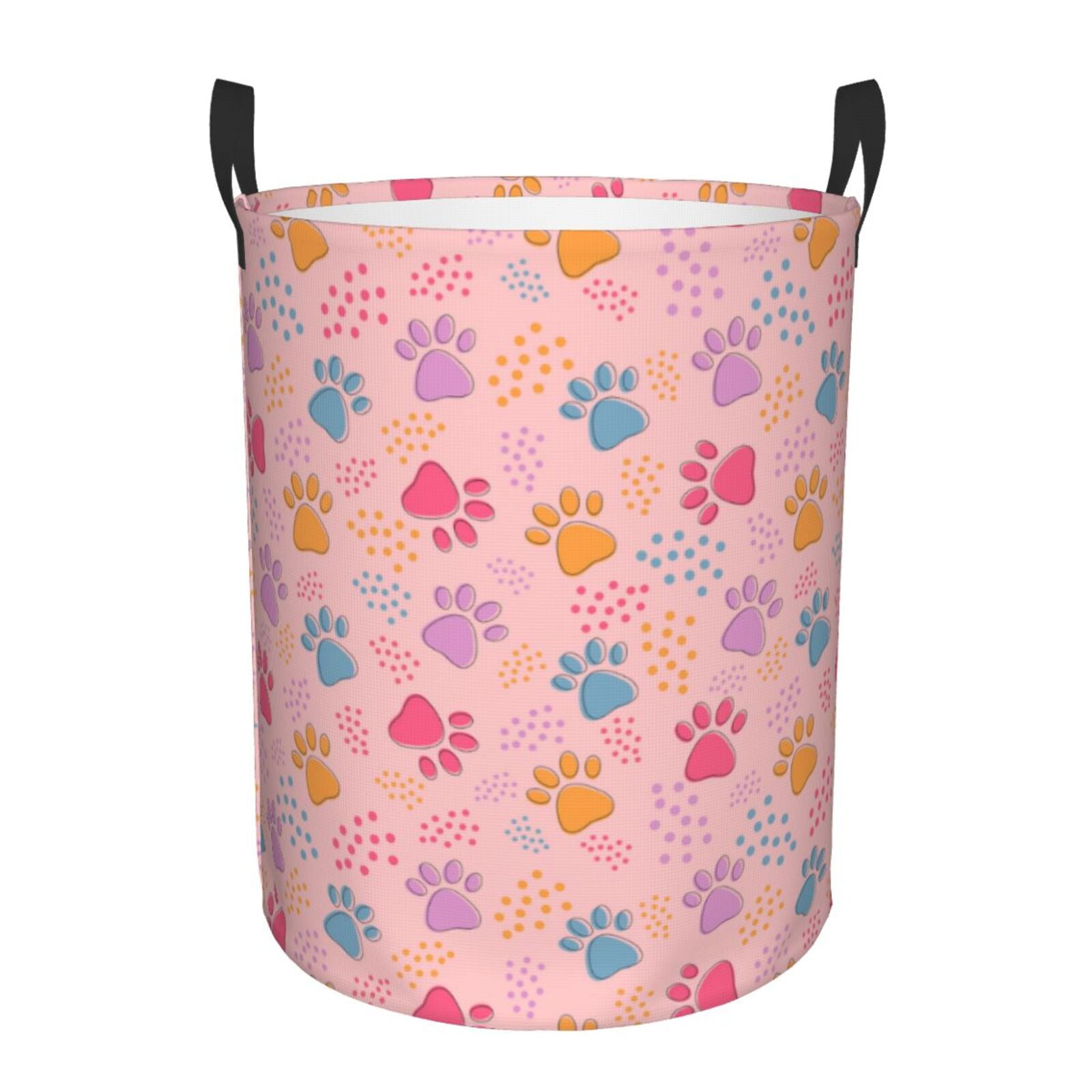 Laundry Basket, Colorful Pets Paws Laundry Hamper Waterproof Laundry ...