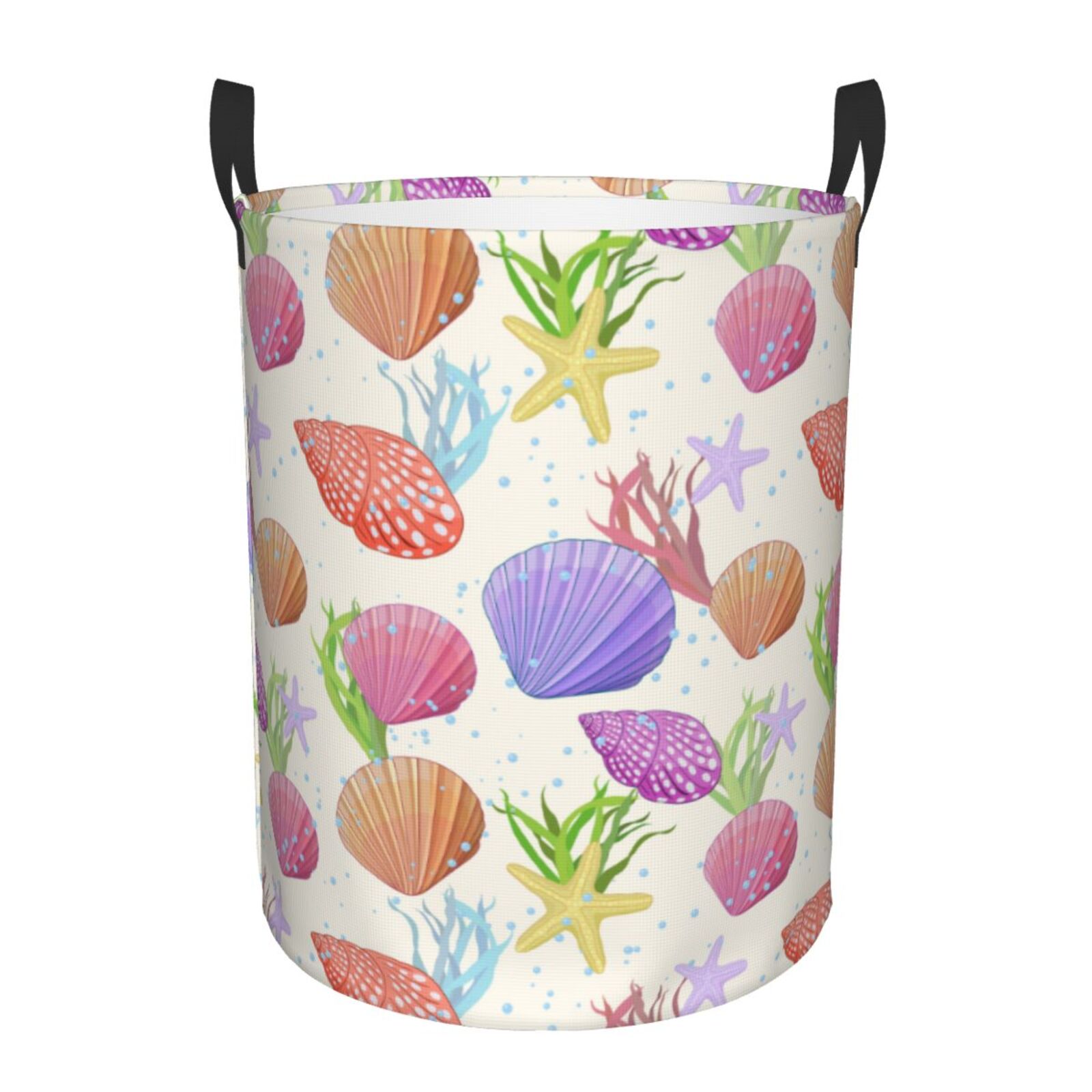 Laundry Basket, Colorful Shell Conch Waterproof Laundry Hamper With ...