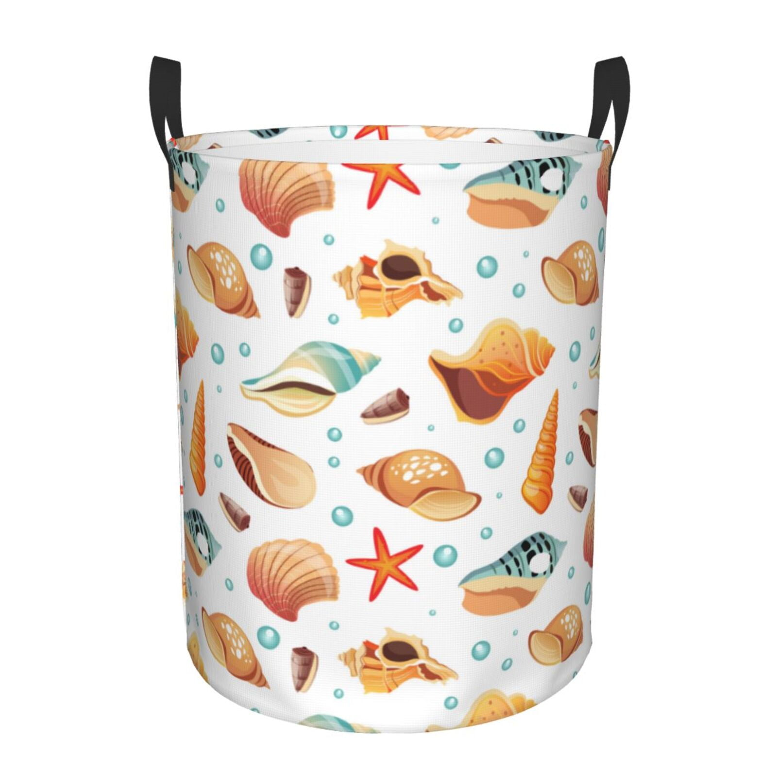 Laundry Basket, Conch Shells Print No.9033 Waterproof Laundry Hamper ...