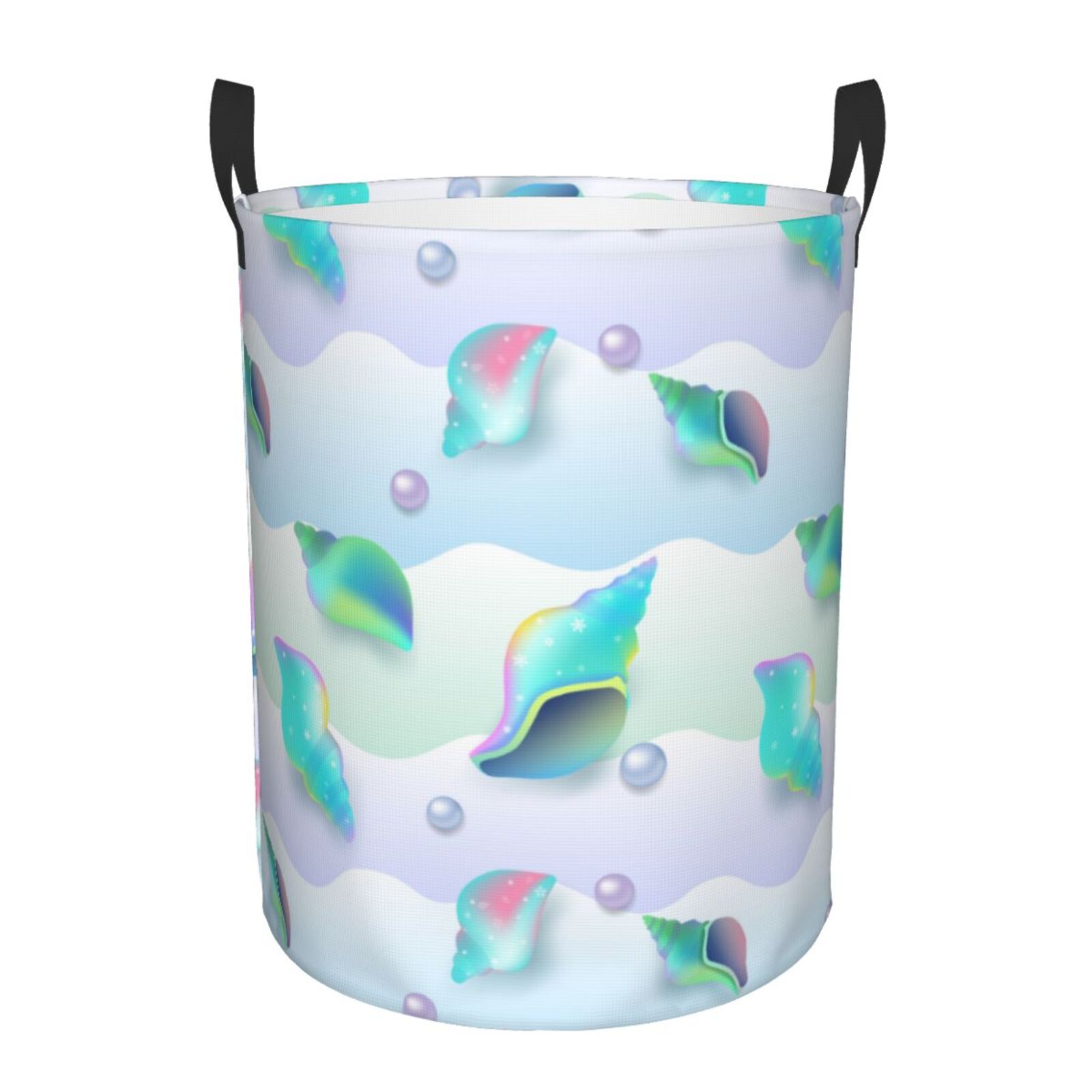 Laundry Basket, Conch Shells Print No.9041 Waterproof Laundry Hamper ...