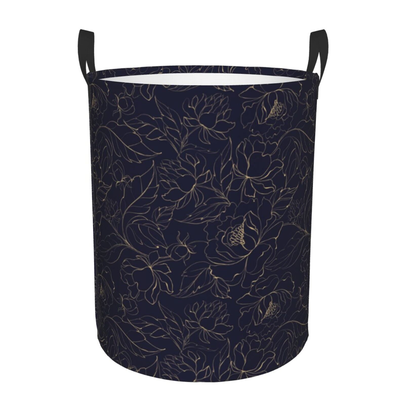 Laundry Basket - Copper-Gold Gloss Outline Peony Waterproof Laundry ...