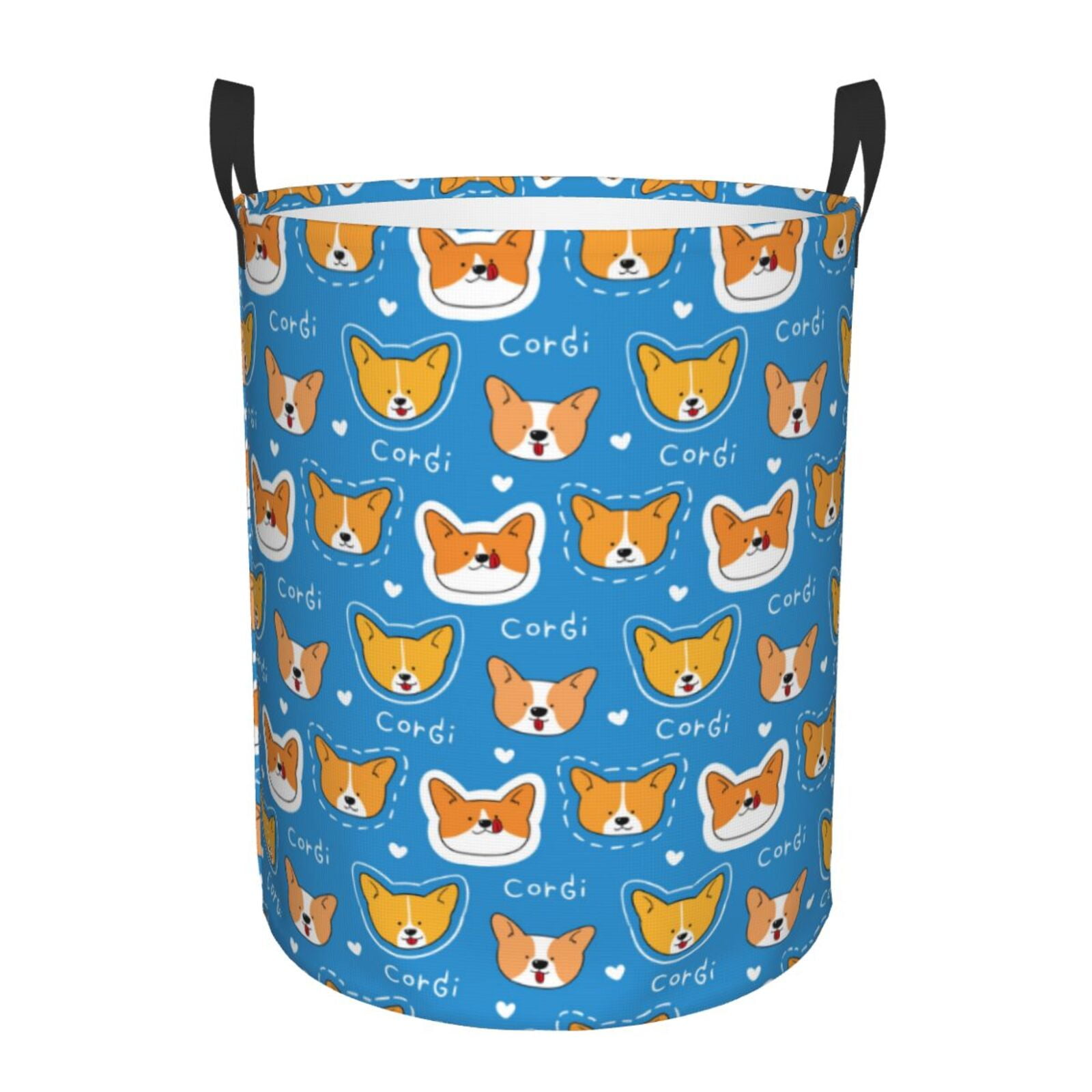 Laundry Basket, Corgi Dog Face Waterproof Laundry Hamper with Padded ...