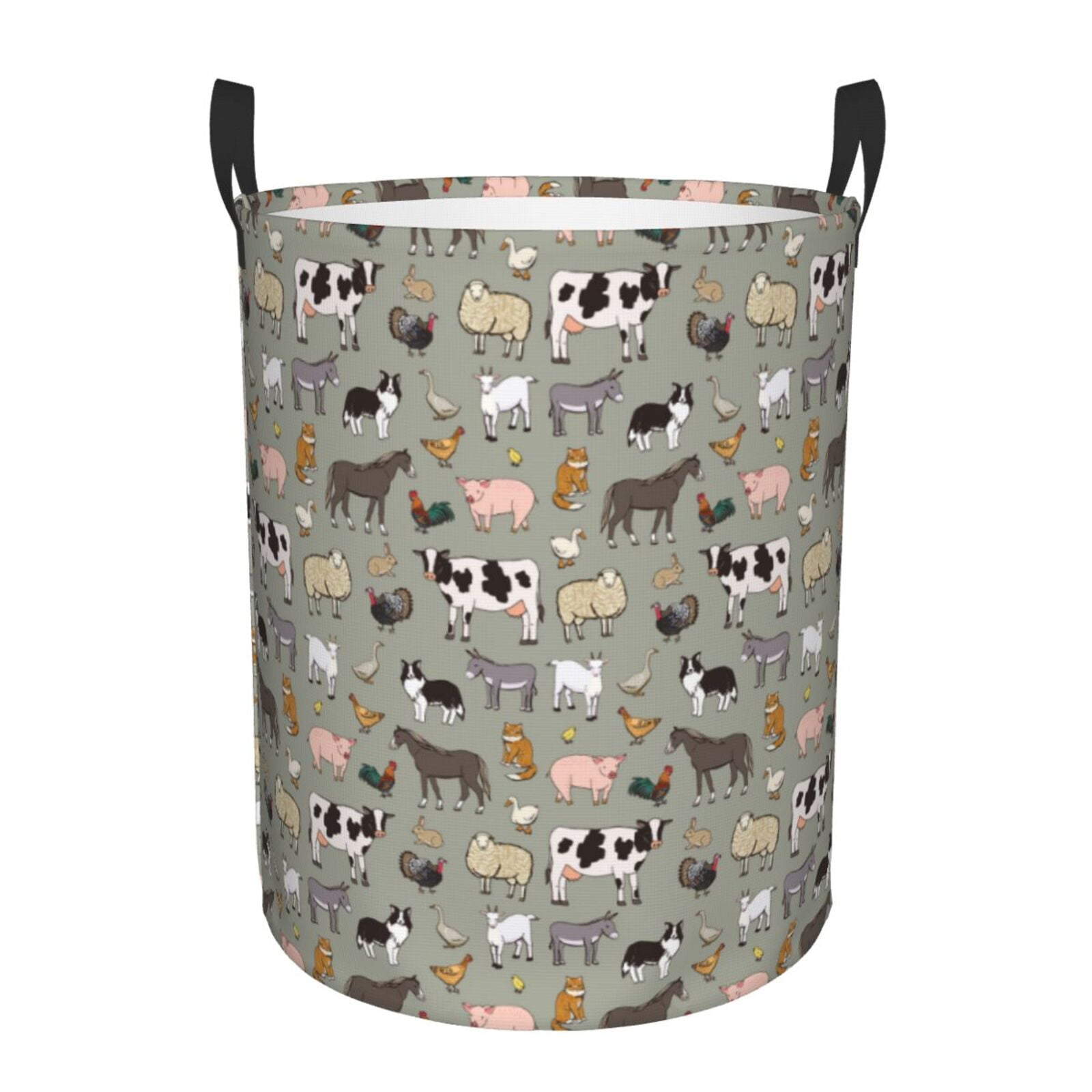 Laundry Basket, Cow Dog Horse Pig Cat Chicken Waterproof Laundry Hamper ...