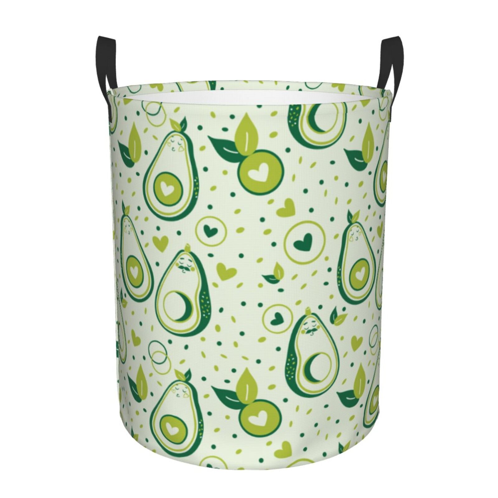 Laundry Basket, Cute Avocado Green Love Waterproof Laundry Hamper With ...