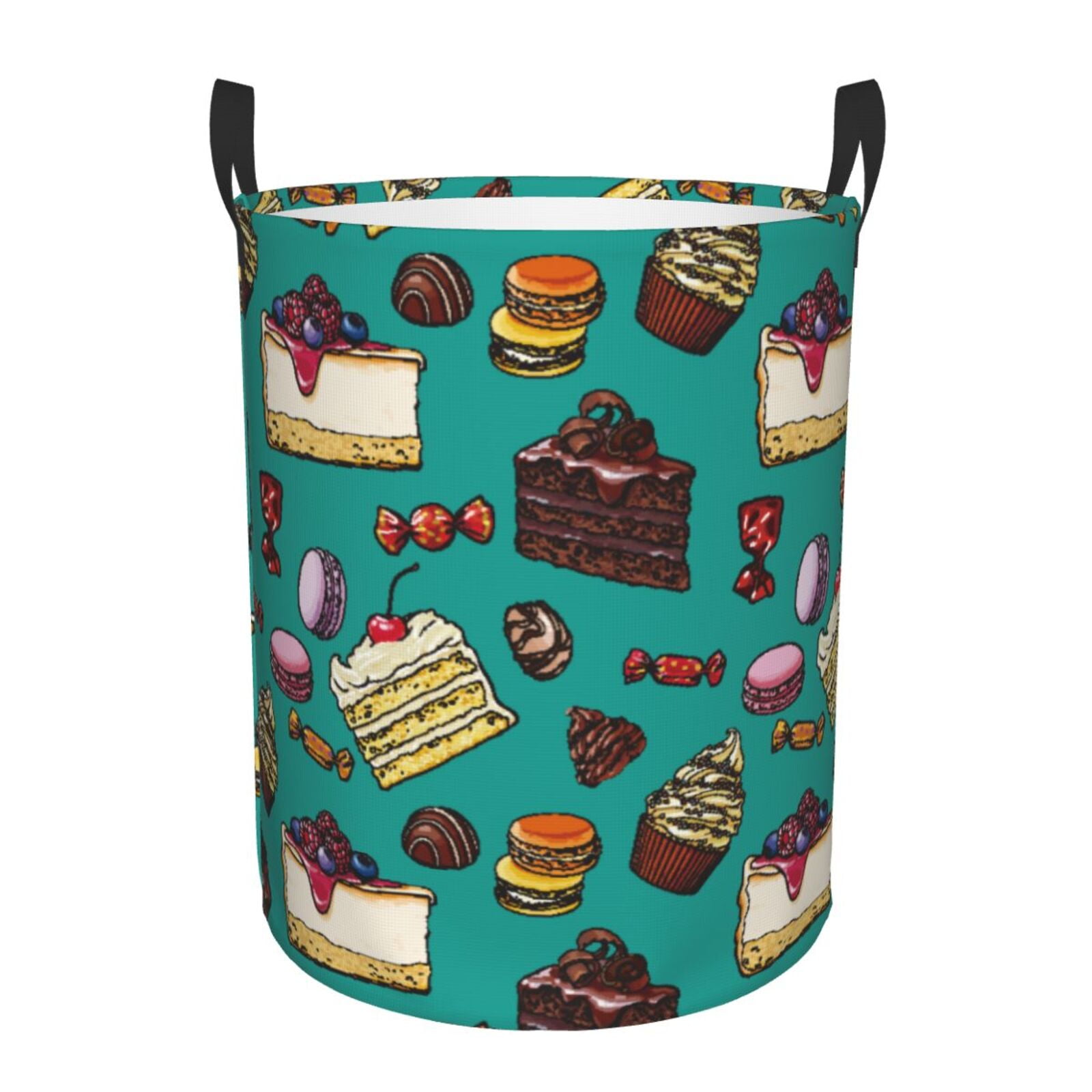 Laundry Basket, Cute Cake Waterproof Laundry Hamper With Padded Handles ...