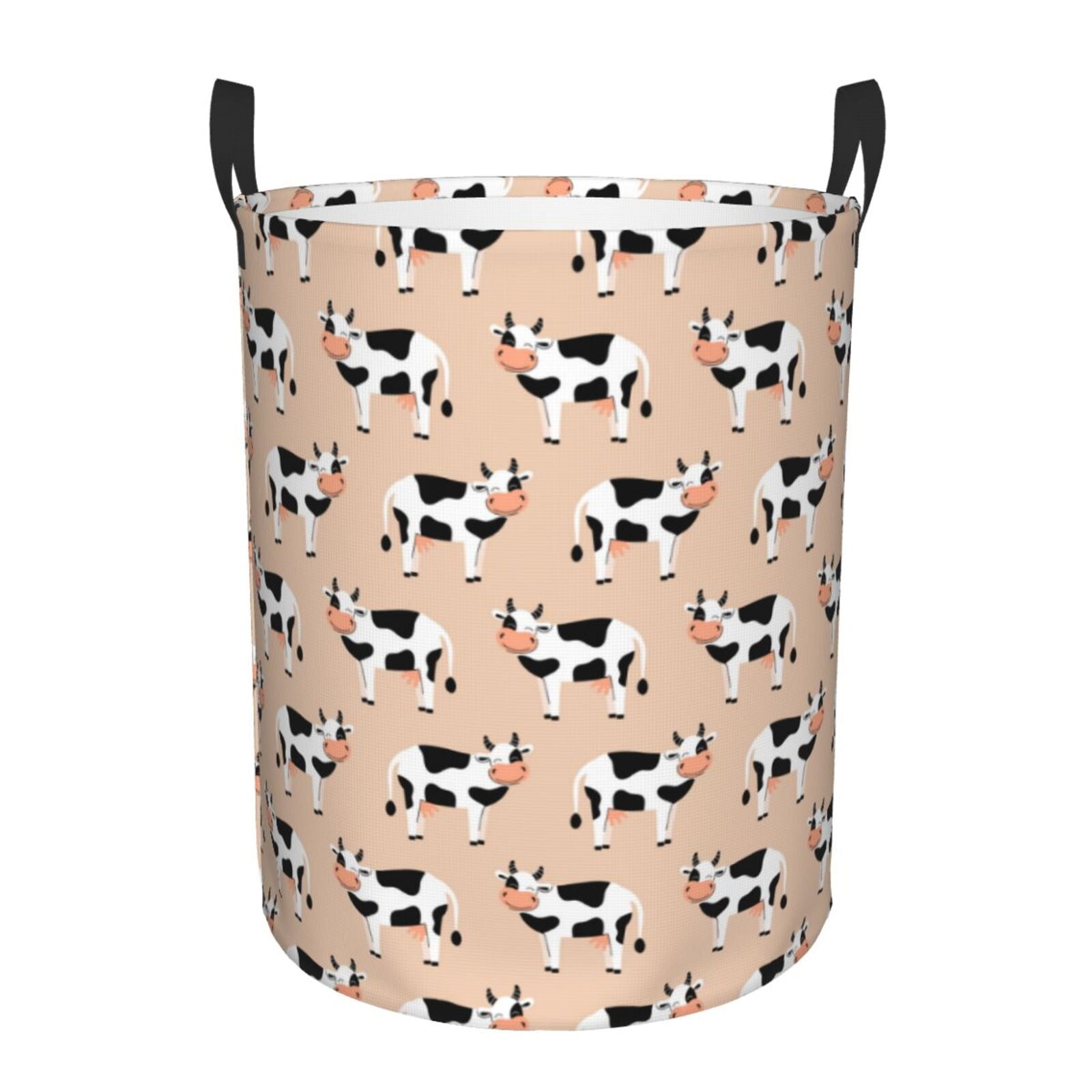 Laundry Basket, Cute Cartoon Cow Black White Waterproof Laundry Hamper ...