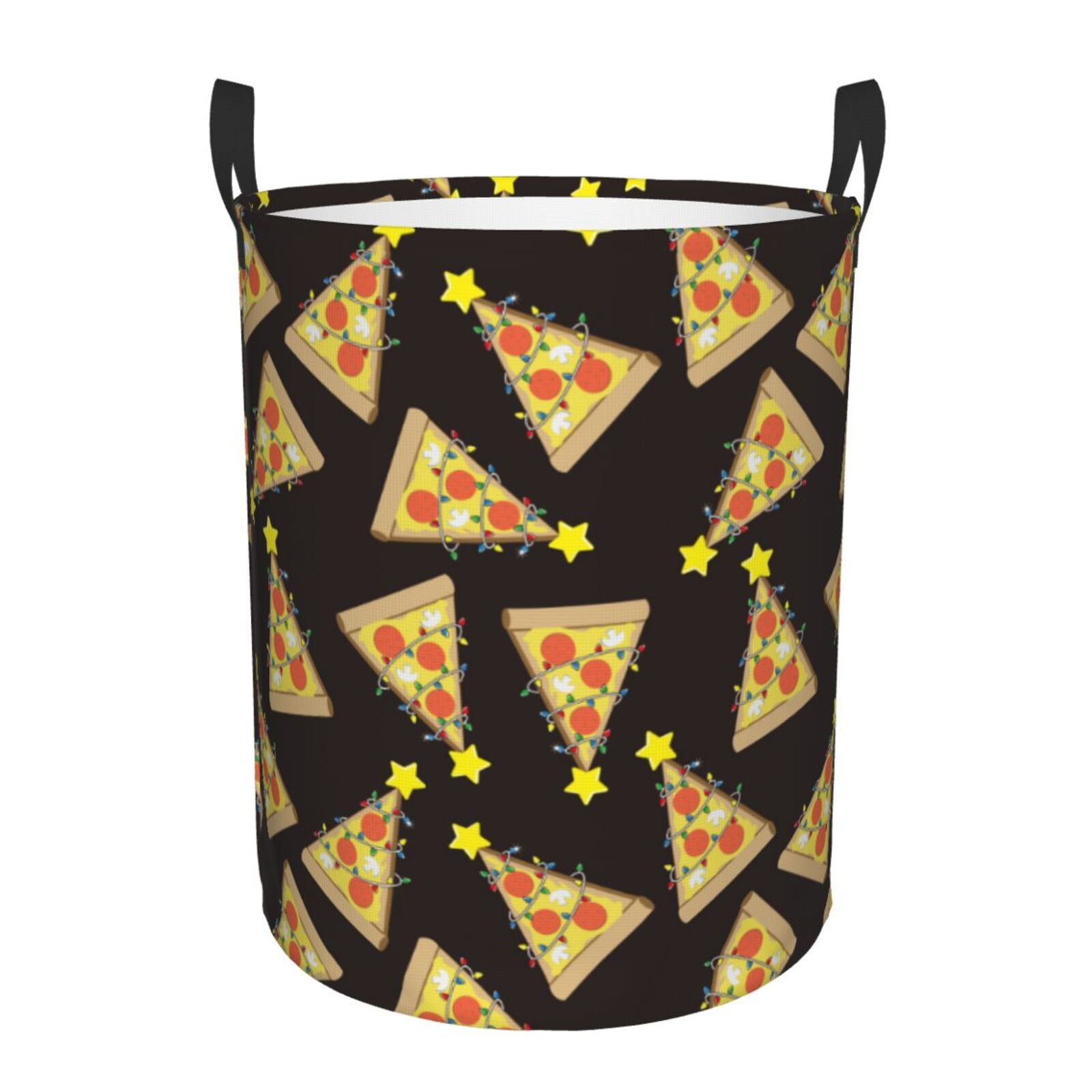 Laundry Basket, Cute Christmas Pizza Waterproof Laundry Hamper With ...