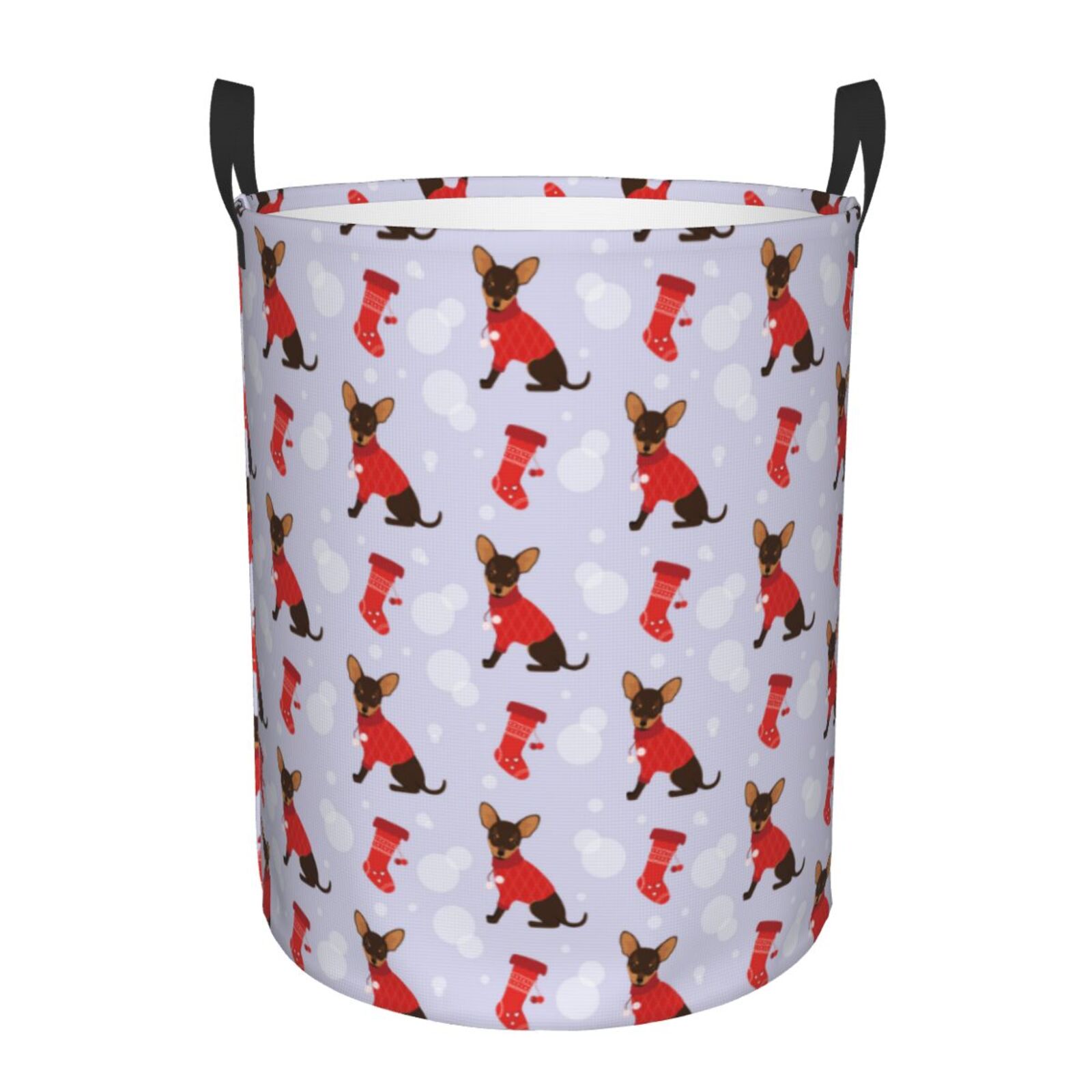 Laundry Basket, Cute Christmas Sock Dog Waterproof Laundry Hamper With ...