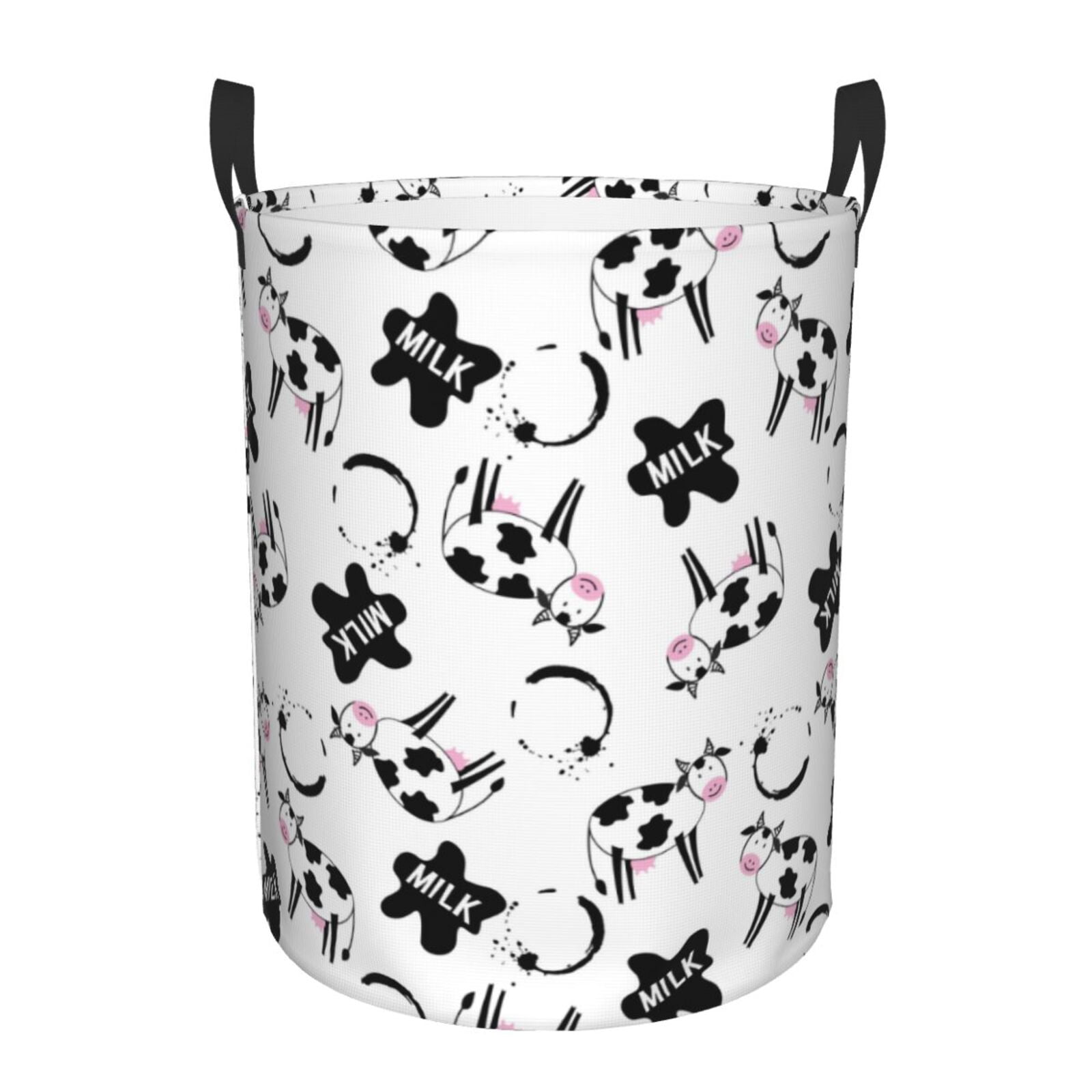 Laundry Basket, Cute Cow And Milk Stains Waterproof Laundry Hamper With ...