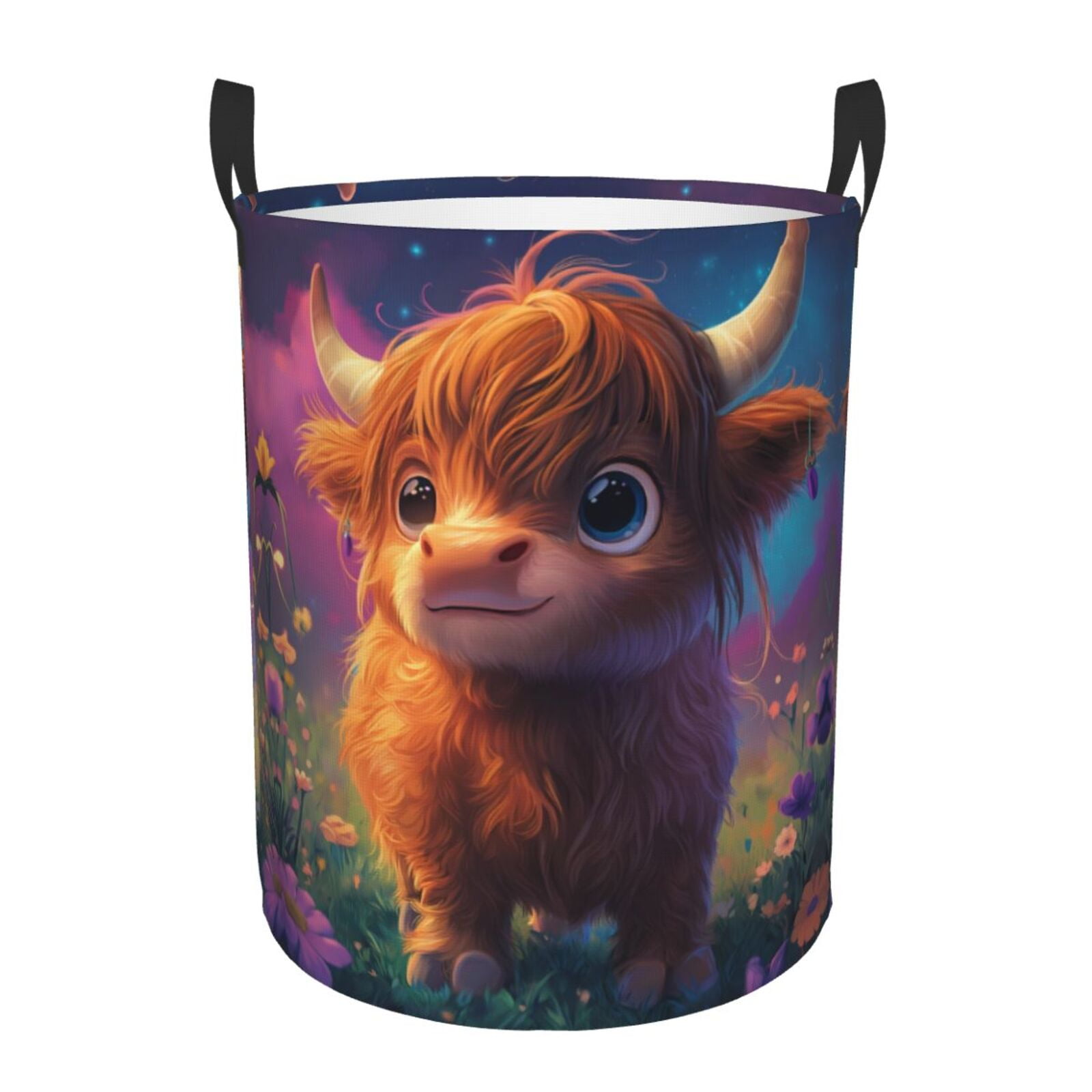 Laundry Basket, Cute Cow Field Laundry Hamper Waterproof Laundry Bag ...