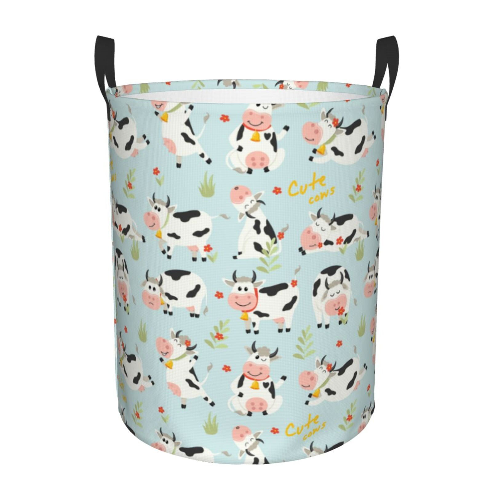 Laundry Basket, Cute Cows Waterproof Laundry Hamper With Handles, Easy ...
