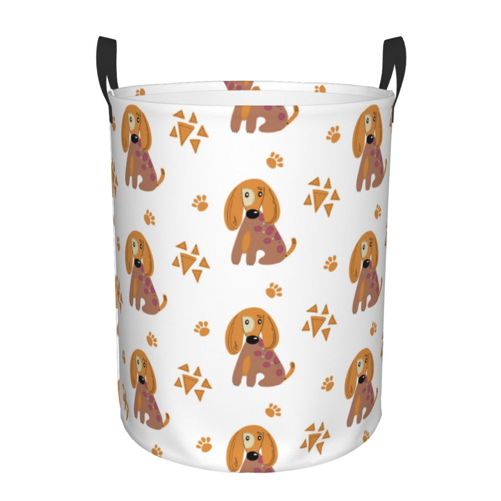 Laundry Basket, Cute Dog Puppy Footprints Waterproof Laundry Hamper ...