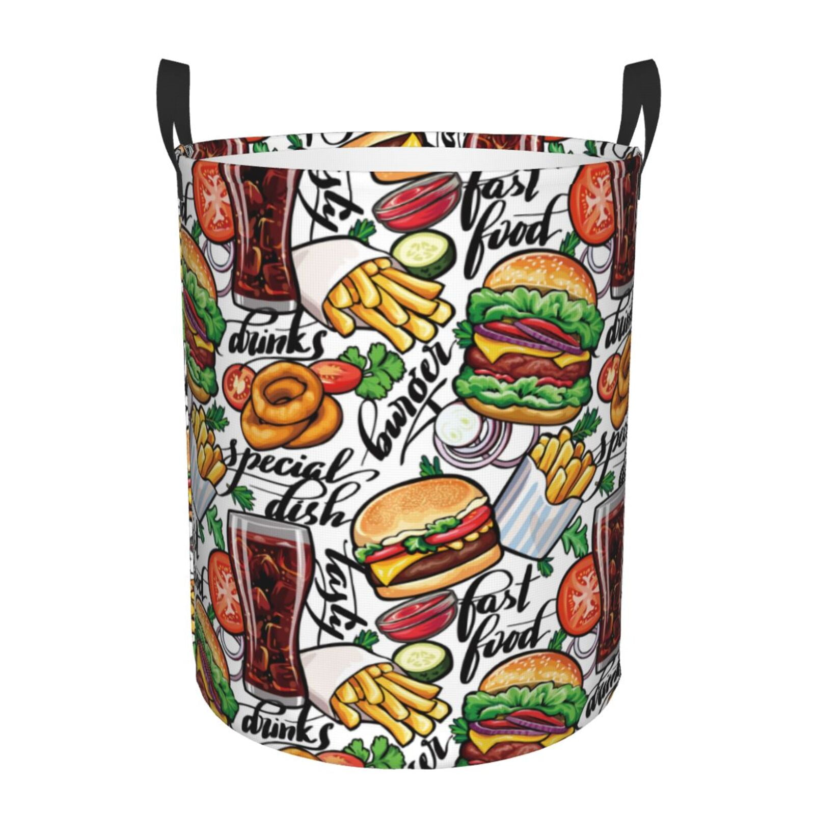 Laundry Basket, Cute Food Tomato Cucumber Burger Waterproof Laundry ...