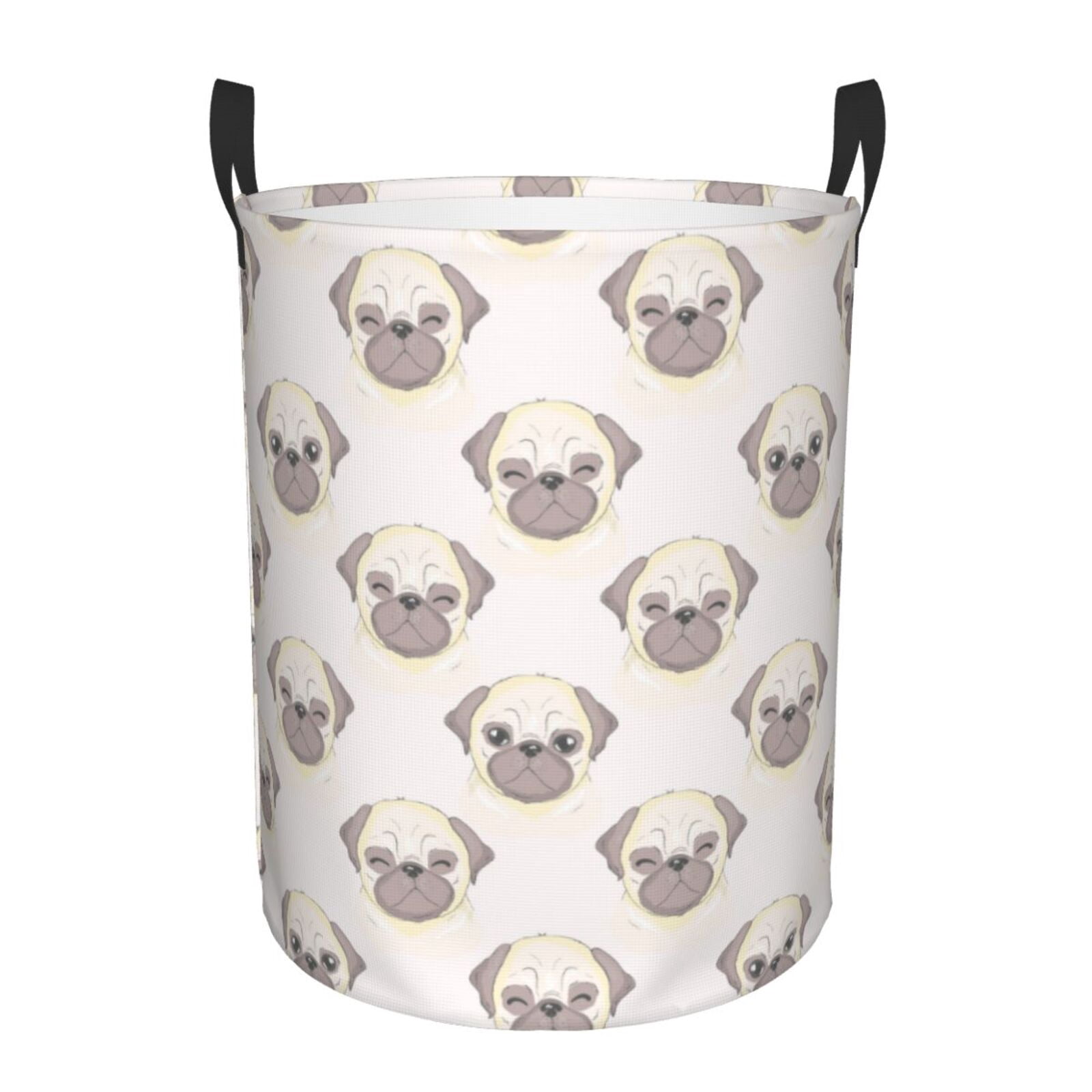 Laundry Basket, Cute French Bulldog Face Pink Waterproof Laundry Hamper ...