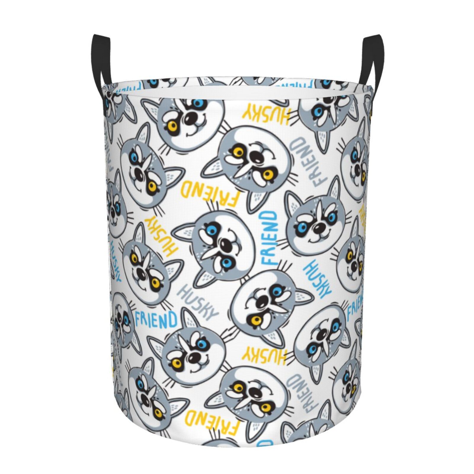 Laundry Basket, Cute Funny Glasses Husky Waterproof Laundry Hamper With ...