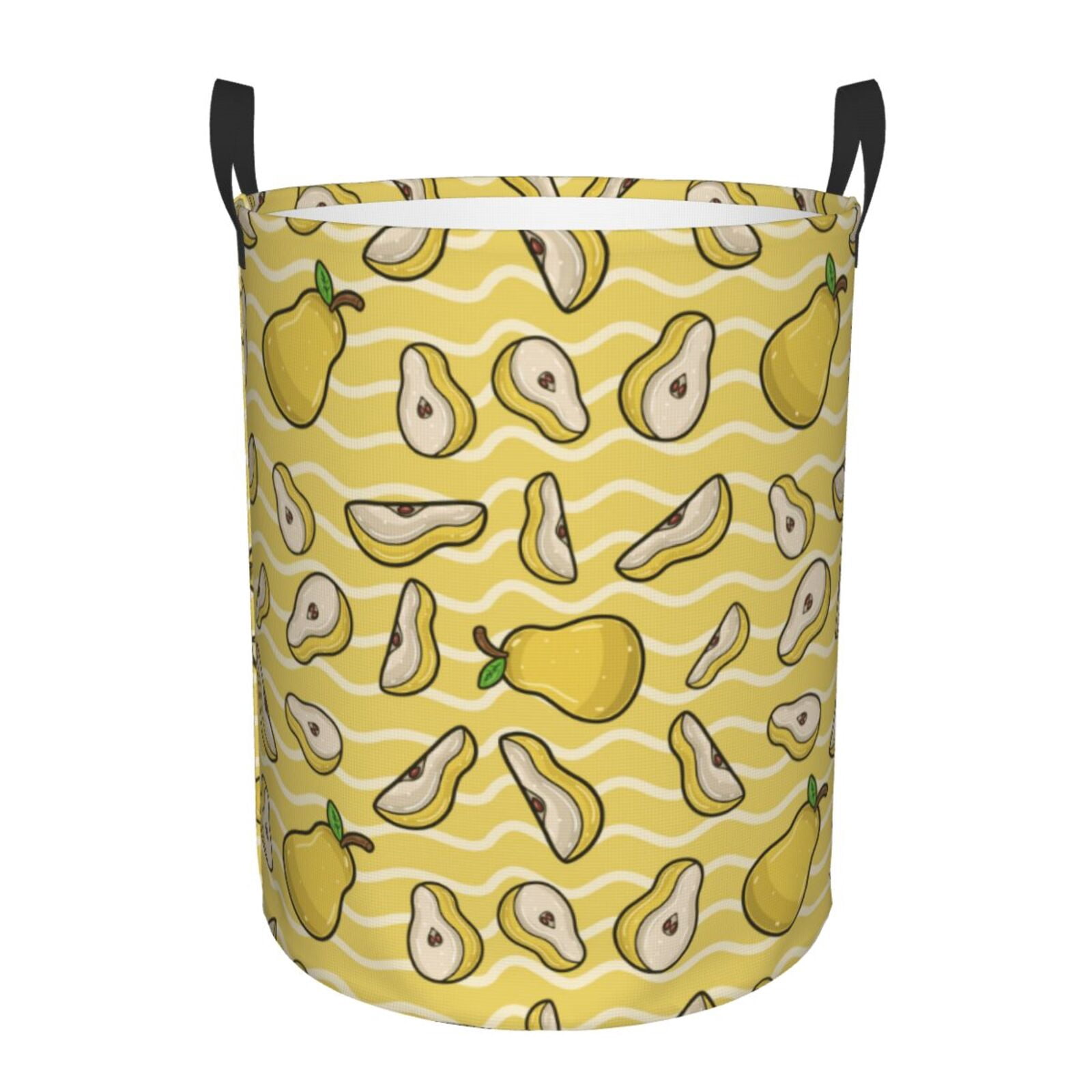 Laundry Basket, Cute Gold Pear Stripe Waterproof Laundry Hamper With ...