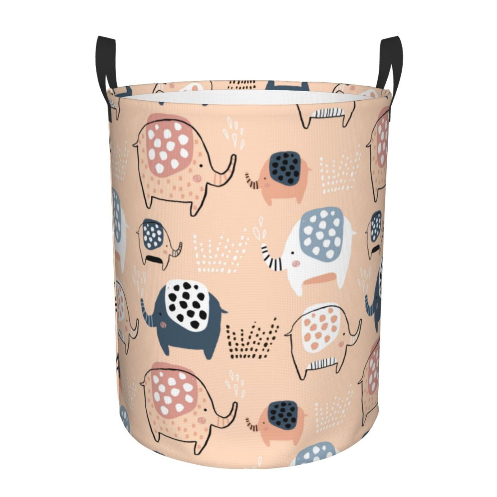 Laundry Basket, Cute Ink Drawn Elephants Waterproof Laundry Hamper With ...