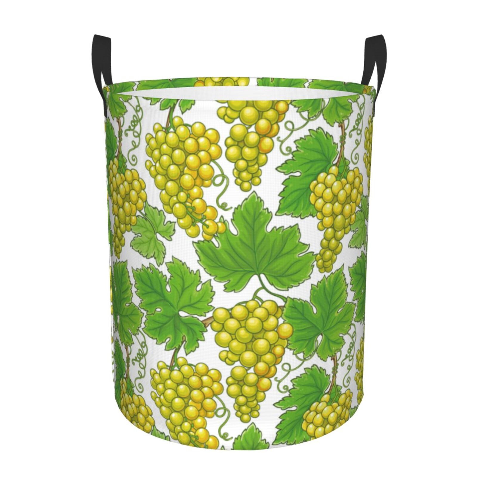 Laundry Basket, Cute Lime Green Grape Waterproof Laundry Hamper With ...