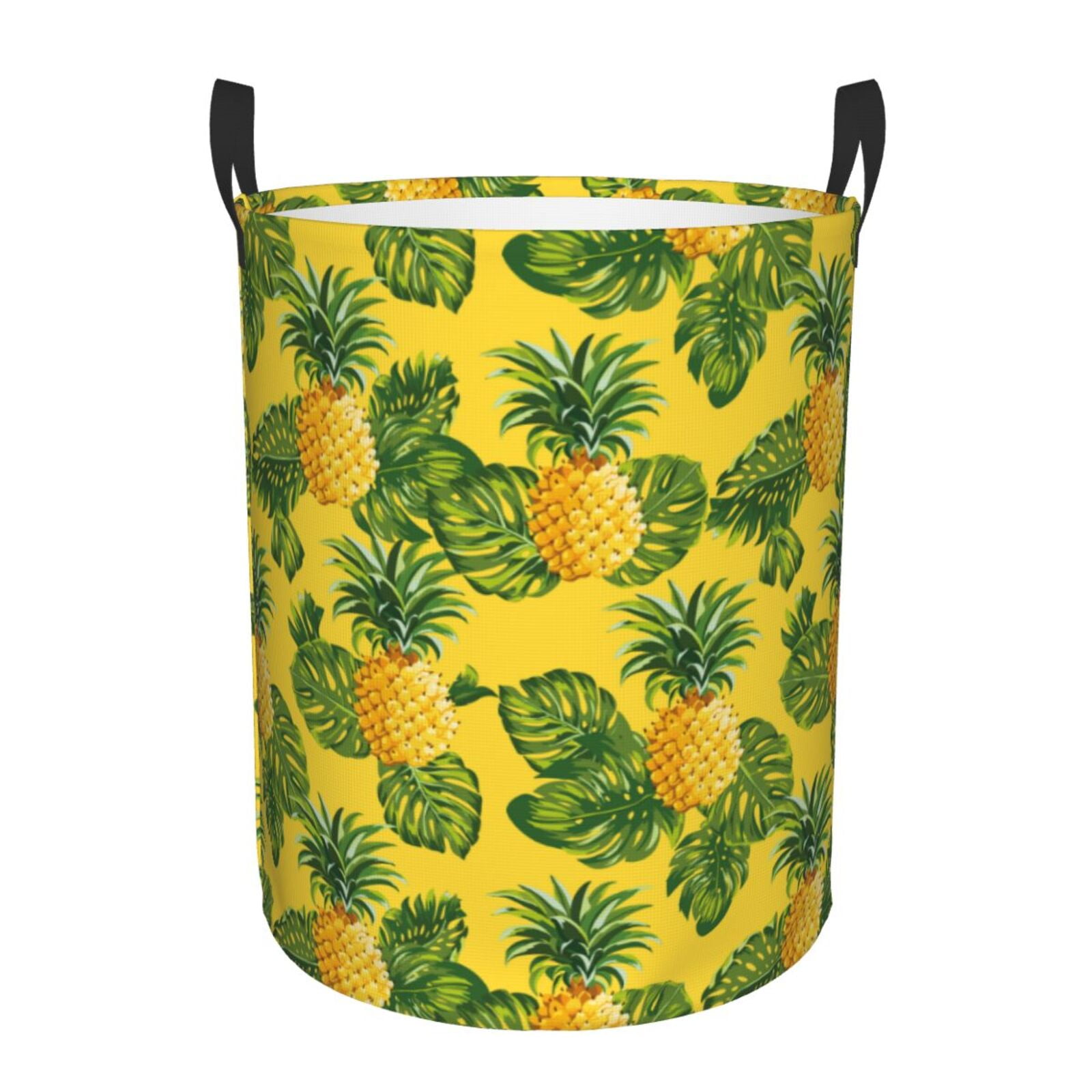 Laundry Basket, Cute Pineapple Green Leaves Waterproof Laundry Hamper ...