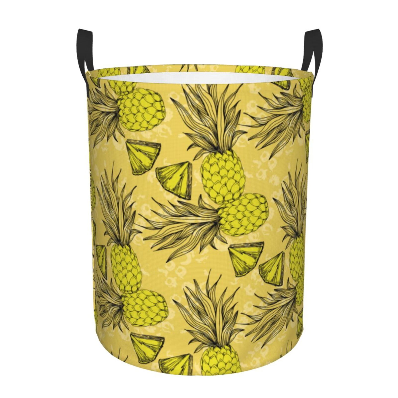 Laundry Basket, Cute Pineapple Retro Yellow Waterproof Laundry Hamper ...