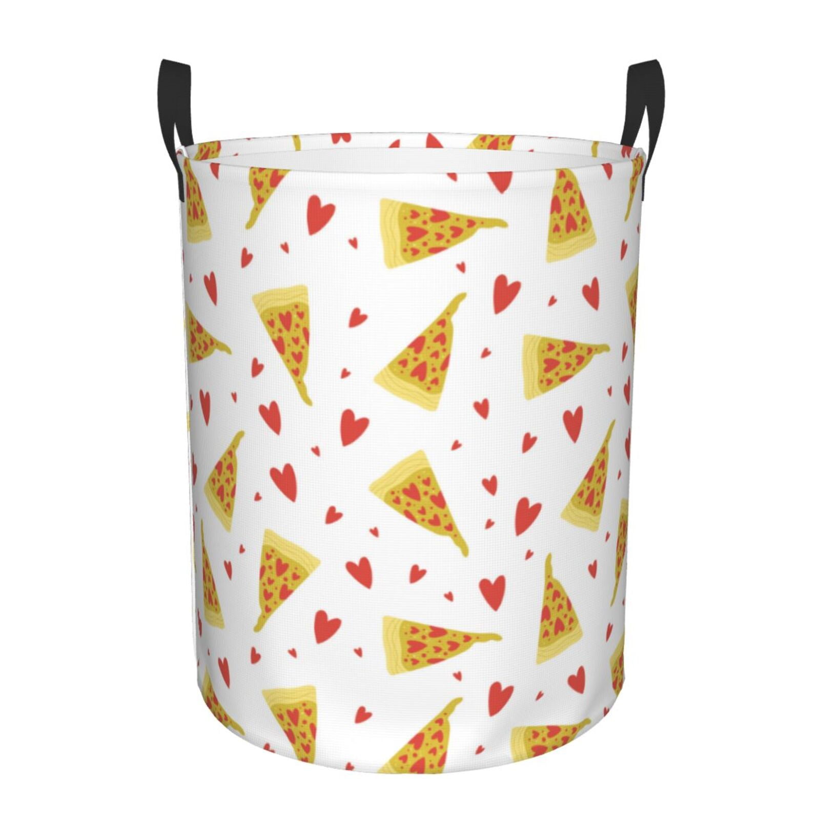Laundry Basket, Cute Pizza Love Waterproof Laundry Hamper With Handles ...