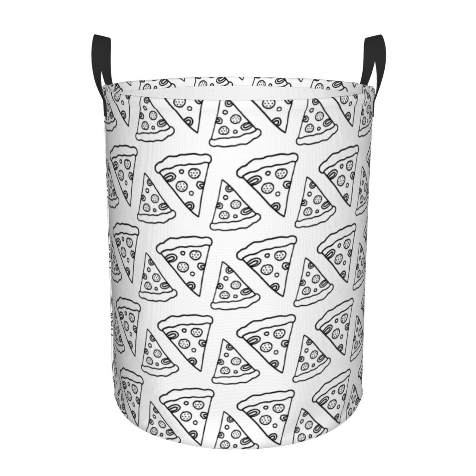 Laundry Basket, Cute Pizza Retro Waterproof Laundry Hamper With Handles ...