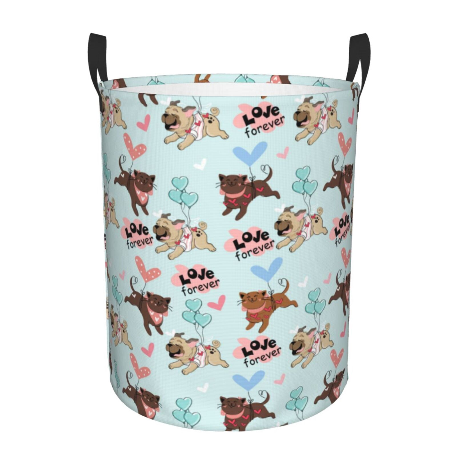 Laundry Basket, Cute Pug Dogs Waterproof Laundry Hamper With Padded ...