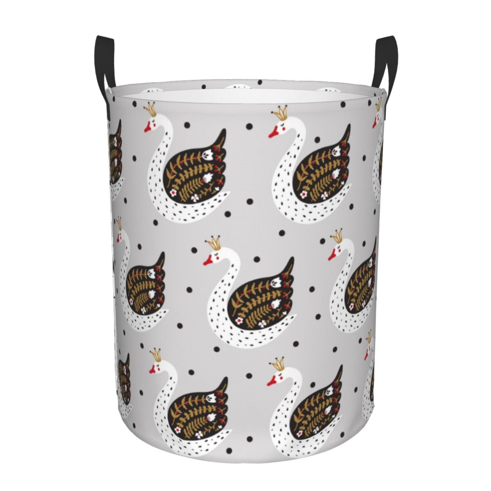 Laundry Basket, Cute Swan Waterproof Laundry Hamper with Padded Handles ...